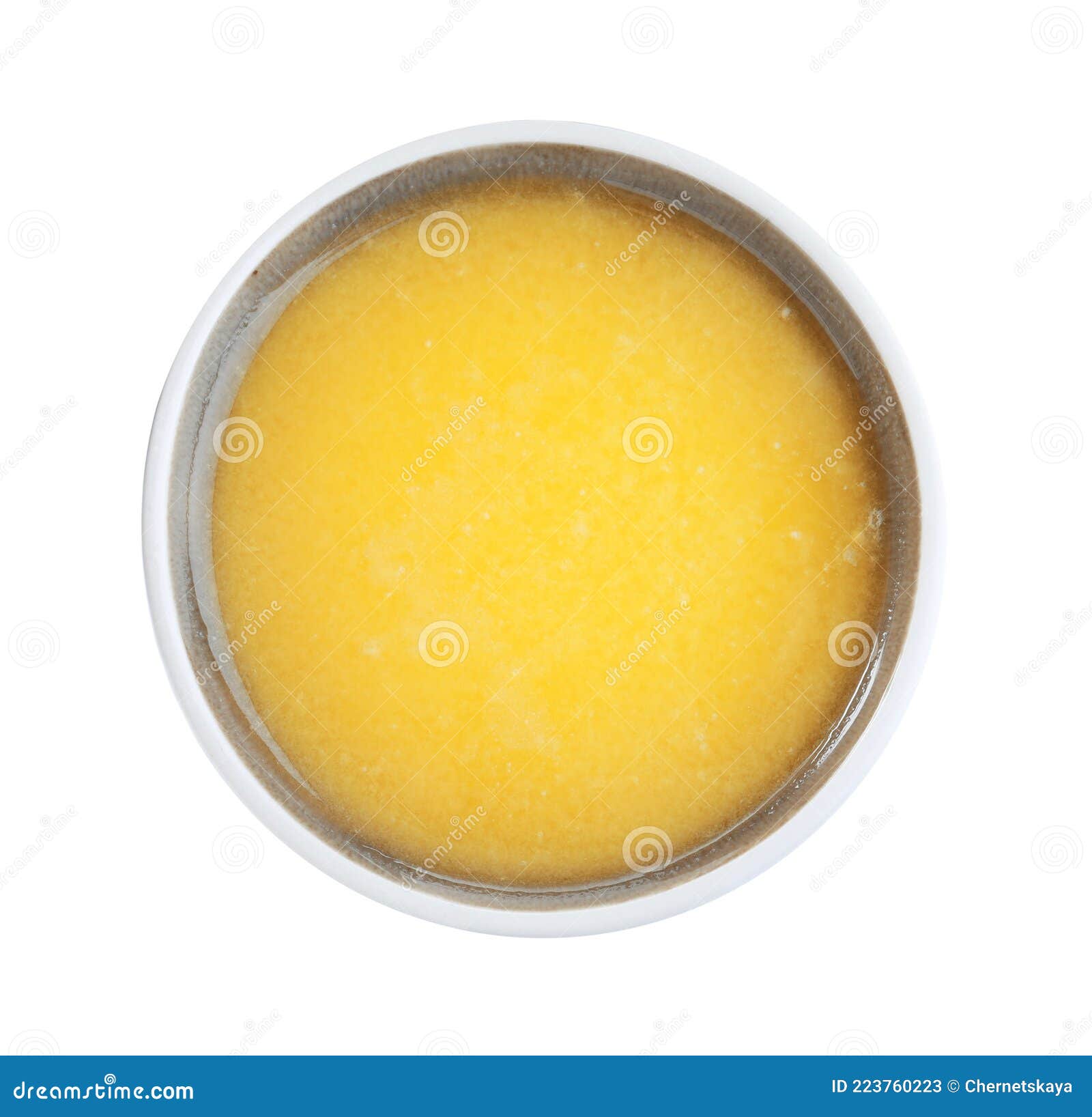 Bowl of Ghee Butter Isolated on White, Top View Stock Image - Image of ...