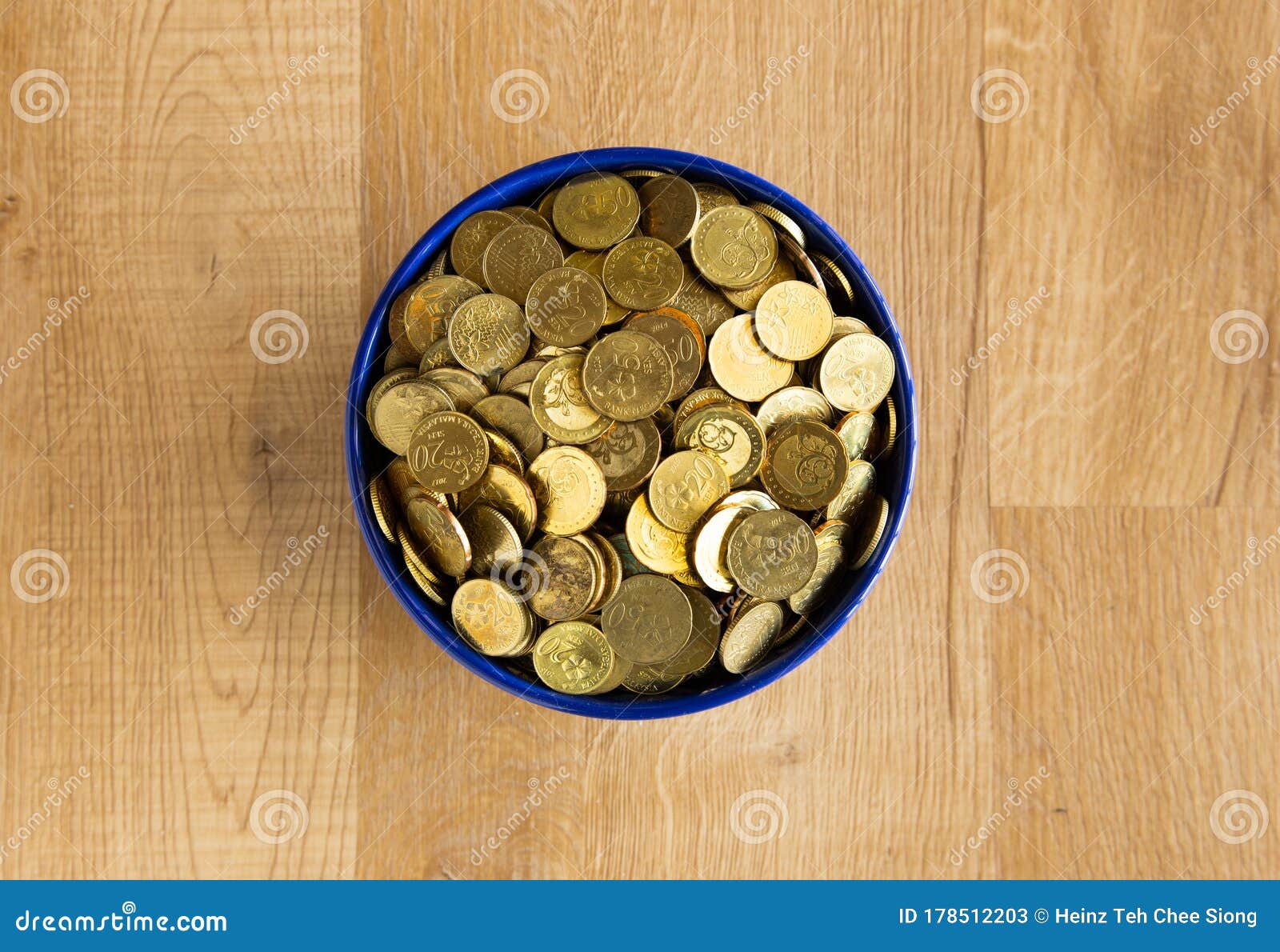Bowl of gold coin stock image. Image of financial, profit - 178512203
