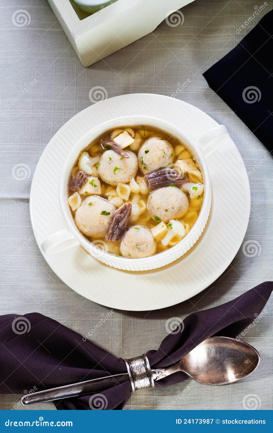 Bowl of Gourmet Bone Marrow Dumplings Soup Stock Image - Image of ...