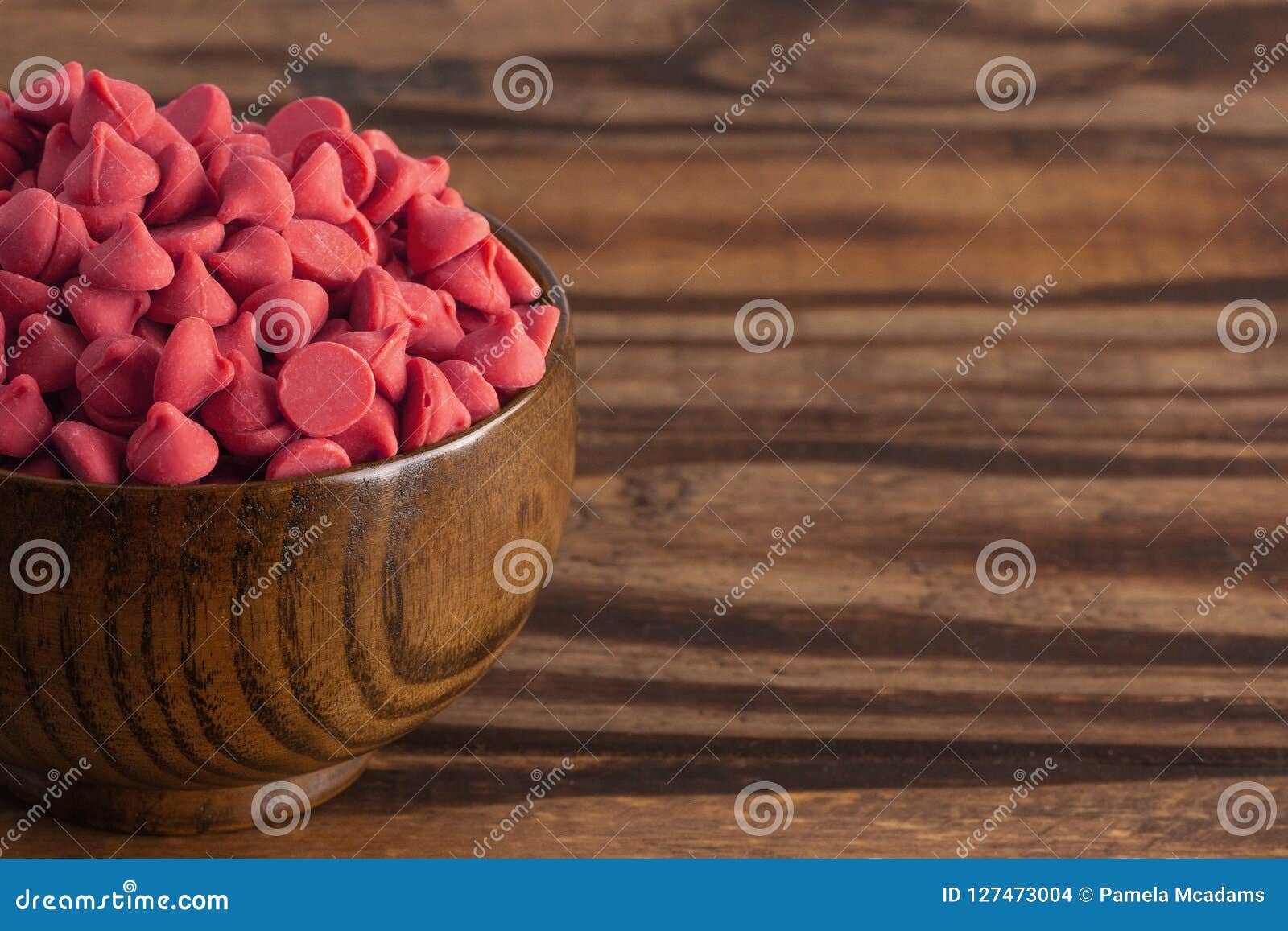 Bowl of Gourmet Red Cherry Baking Chips Stock Photo - Image of gourmet ...