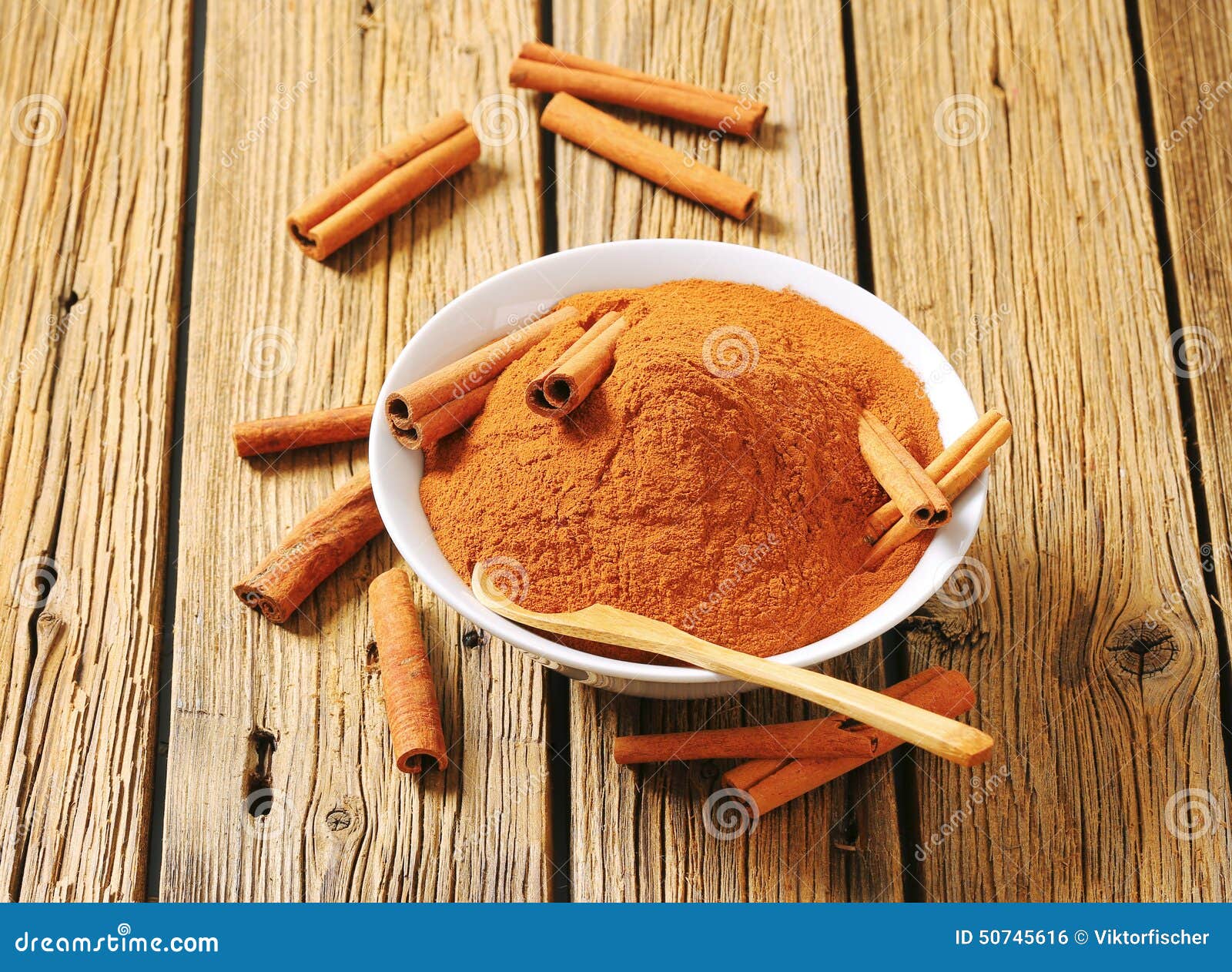 Bowl of ground cinnamon stock photo. Image of spice, closeup - 50745616
