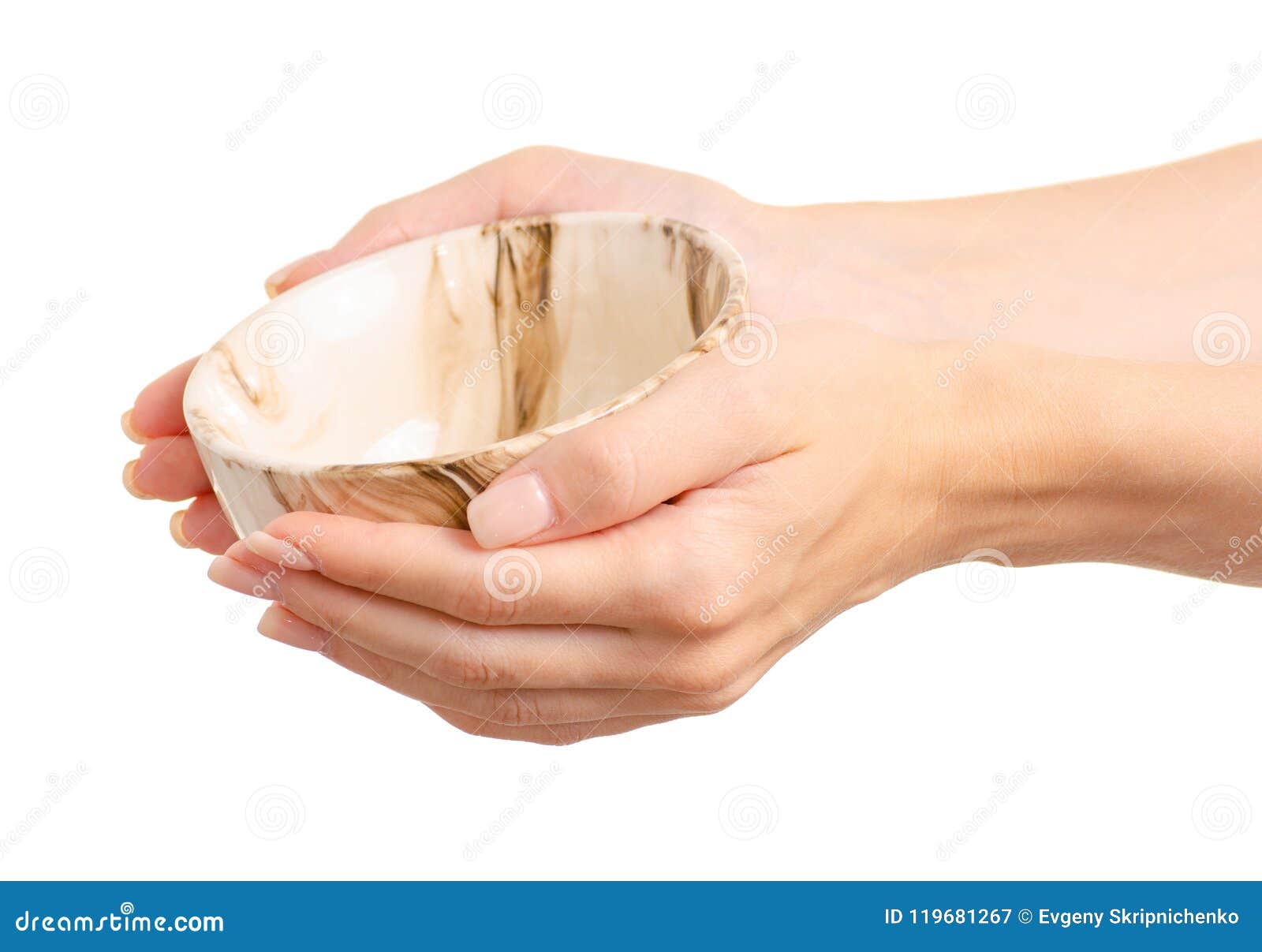 The bowl in hand stock image. Image of orange, closeup - 119681267