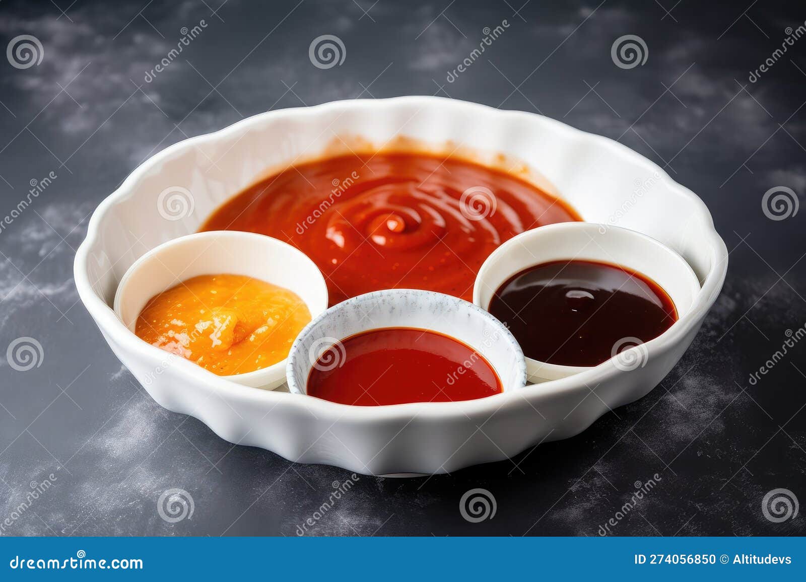 Bowl of Hot Sauce, with Options for Dip and Drizzle Stock Illustration ...