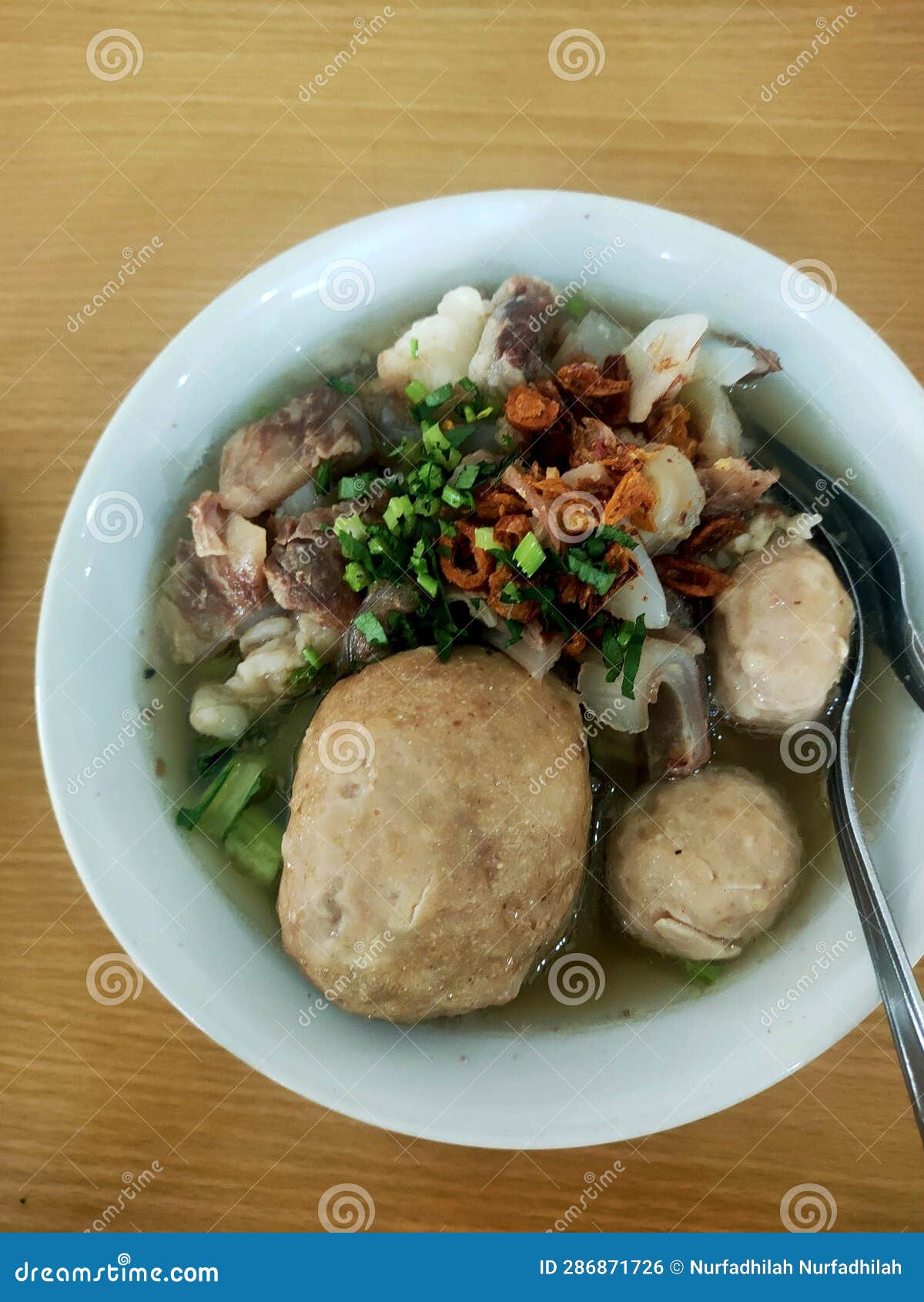 A Bowl of Indonesian Food Called Bakso Stock Photo - Image of meat ...