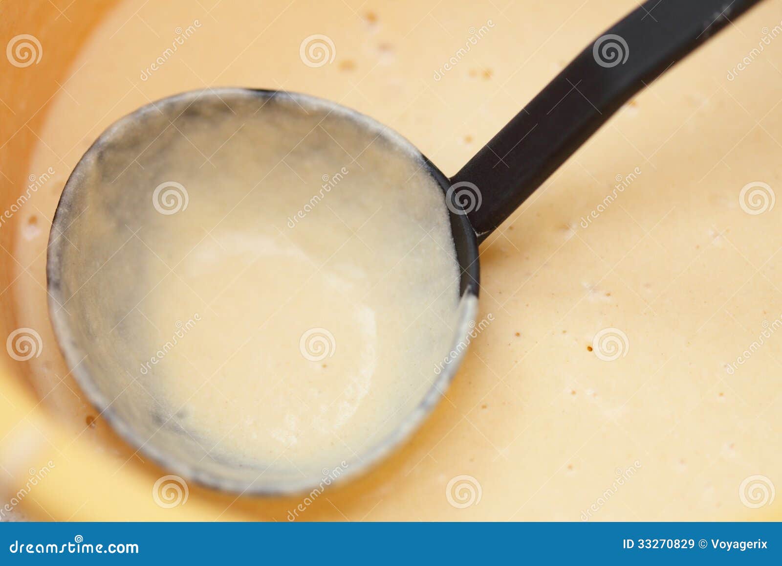 Bowl and Ladle of Pancake Batter. Stock Image - Image of batter, bake ...