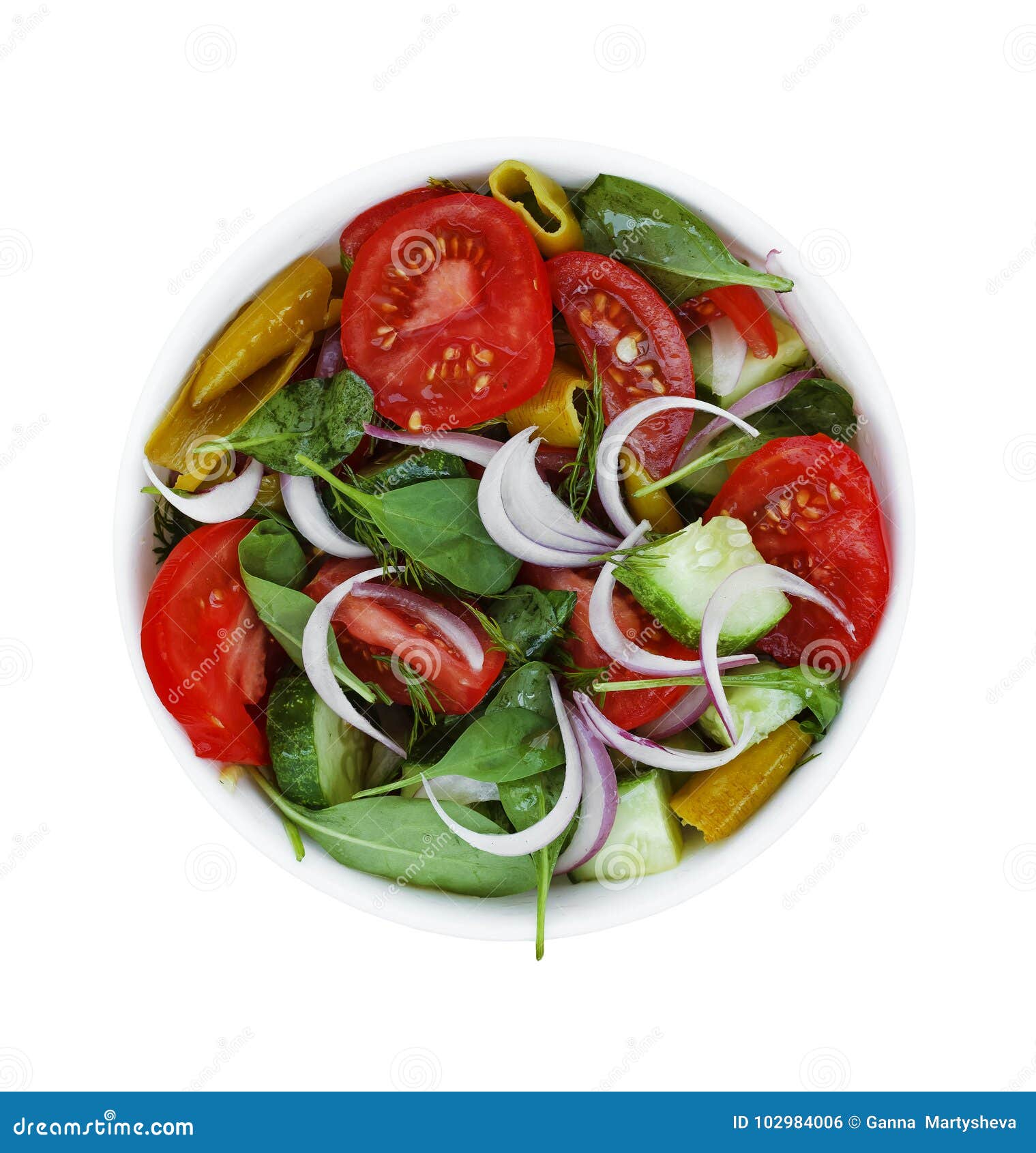 A Bowl of Lettuce from Tomatoes and Various Fresh Vegetables, Spinach ...