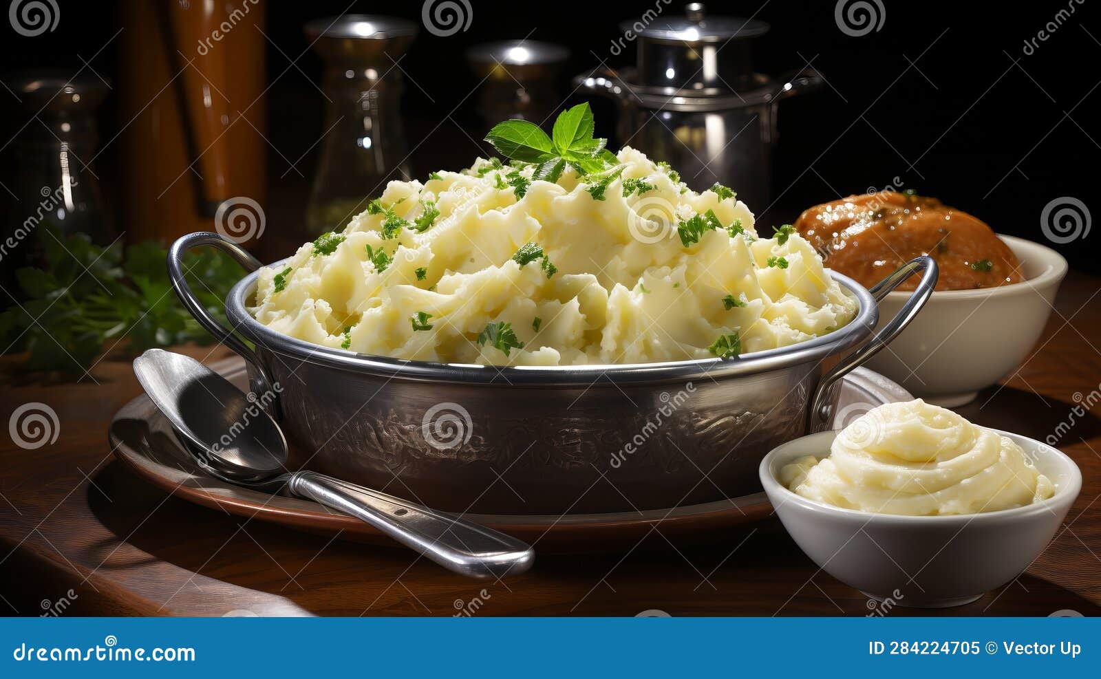 A Bowl of Mashed Potatoes. Generative AI. Stock Illustration ...