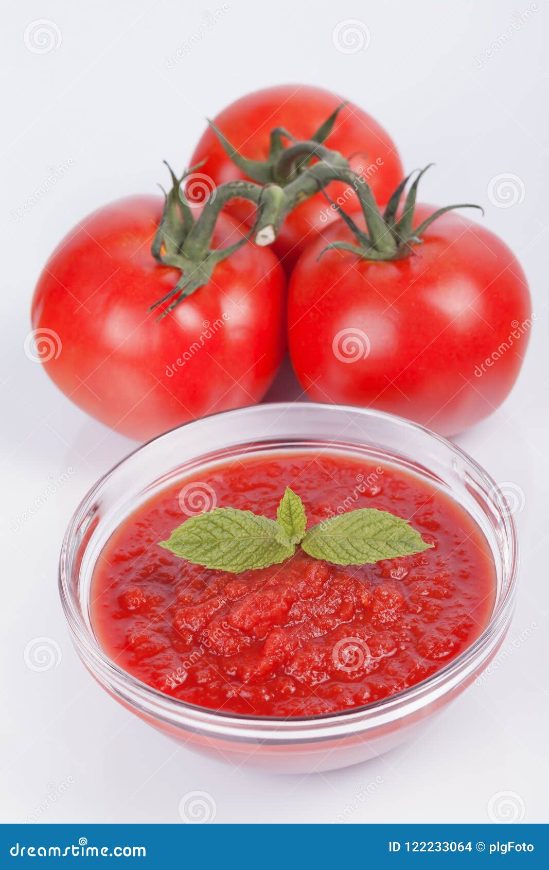 A Bowl of Mashed Tomato with Tomatoes Stock Photo - Image of lunch ...