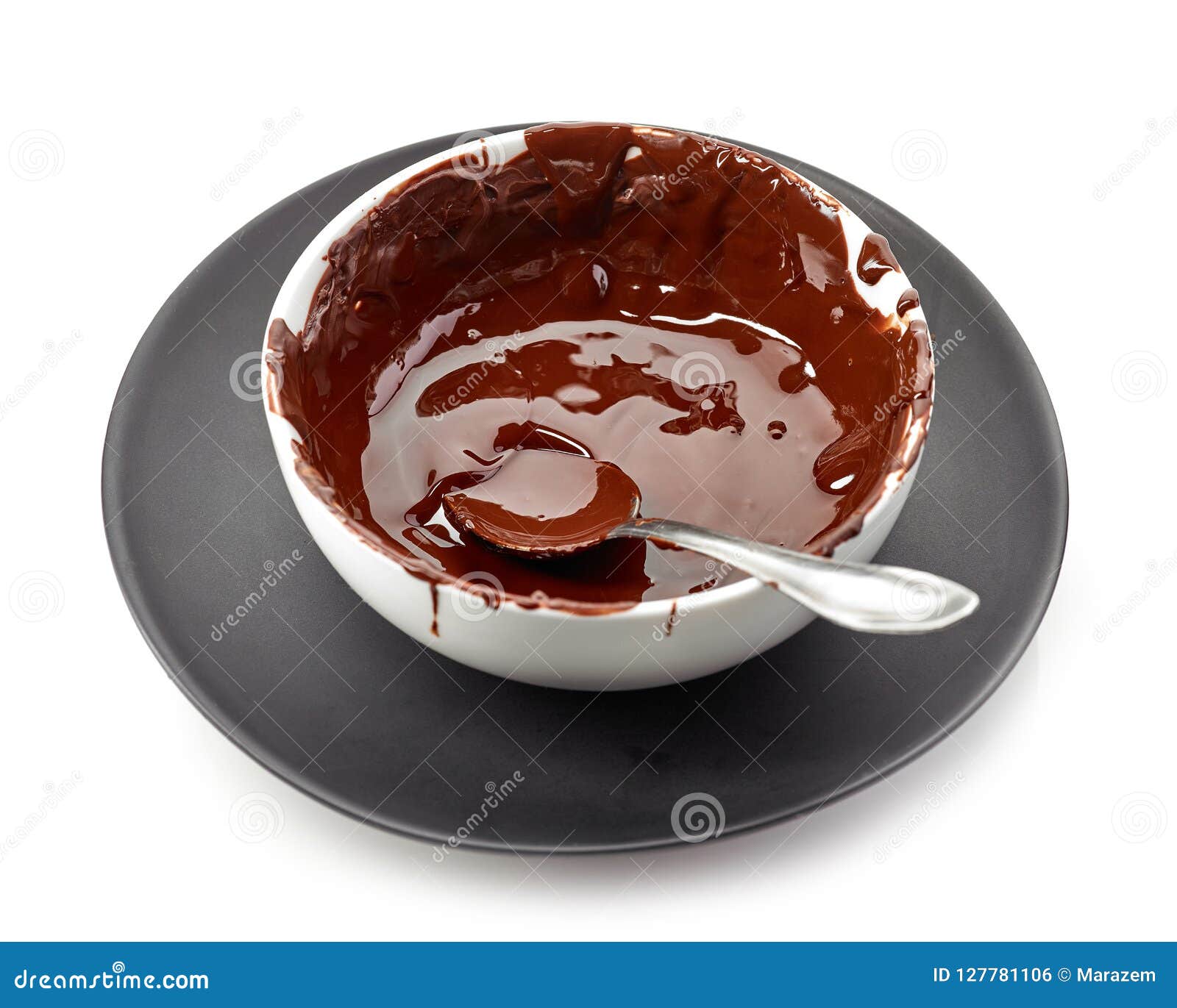Bowl of melted chocolate stock photo. Image of chocolate - 127781106