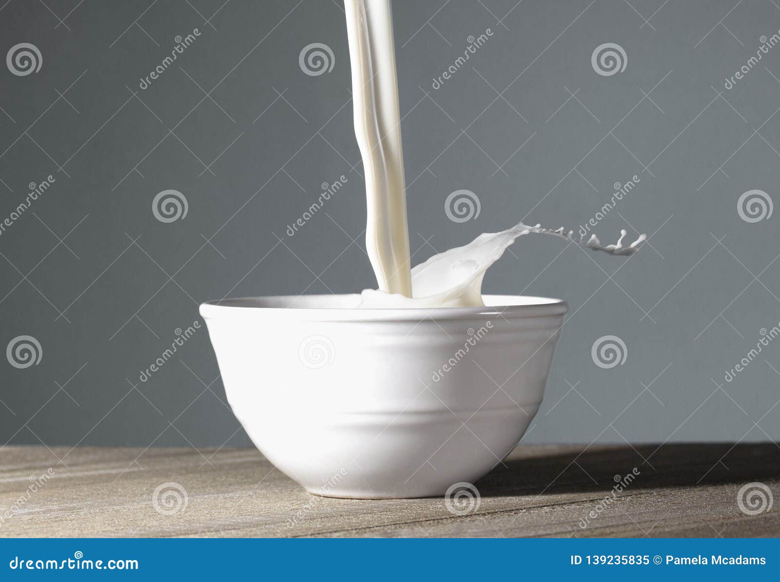 Bowl of MIlk Being Poured and Splashing Out Stock Image - Image of ...