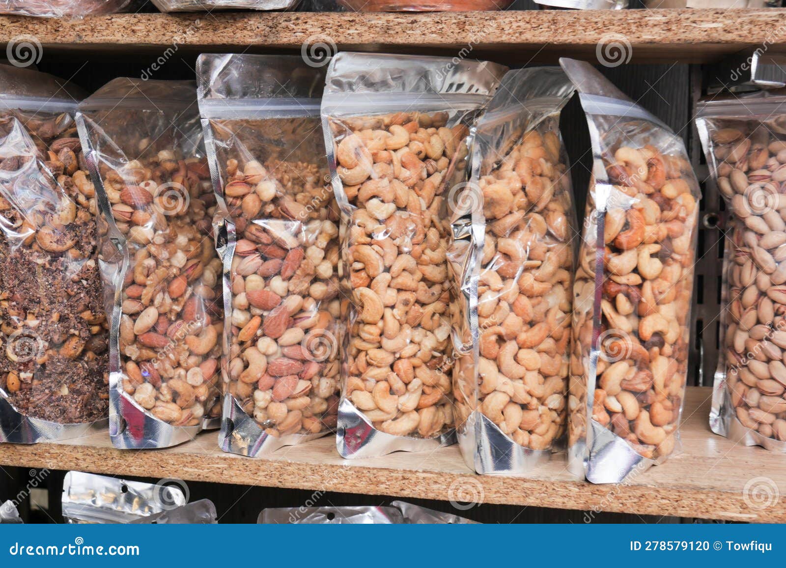 Close Up of Many Mixed Nuts in Plastic Packet Stock Photo - Image of ...
