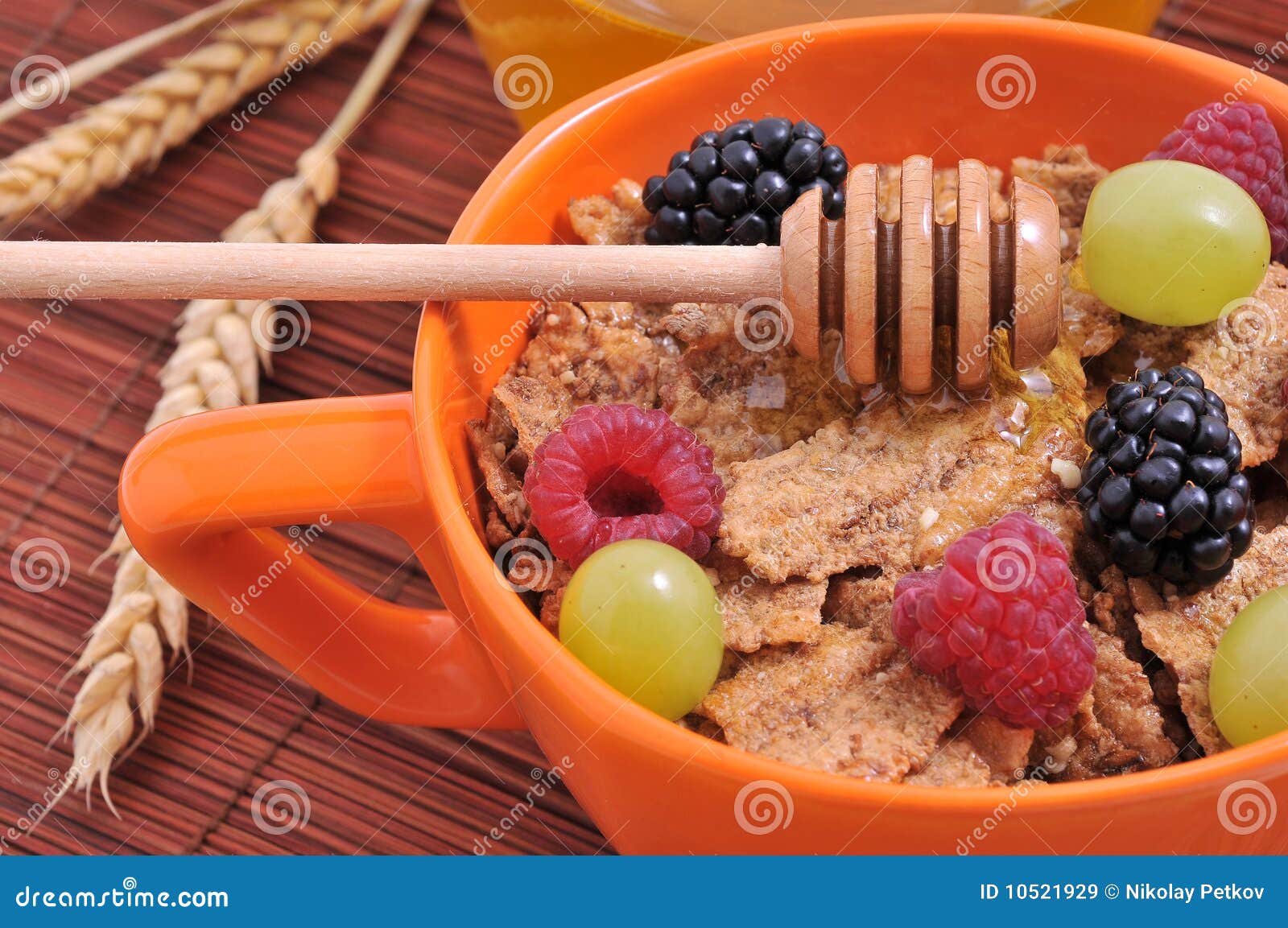 Bowl of muesli stock image. Image of spoon, breakfast - 10521929