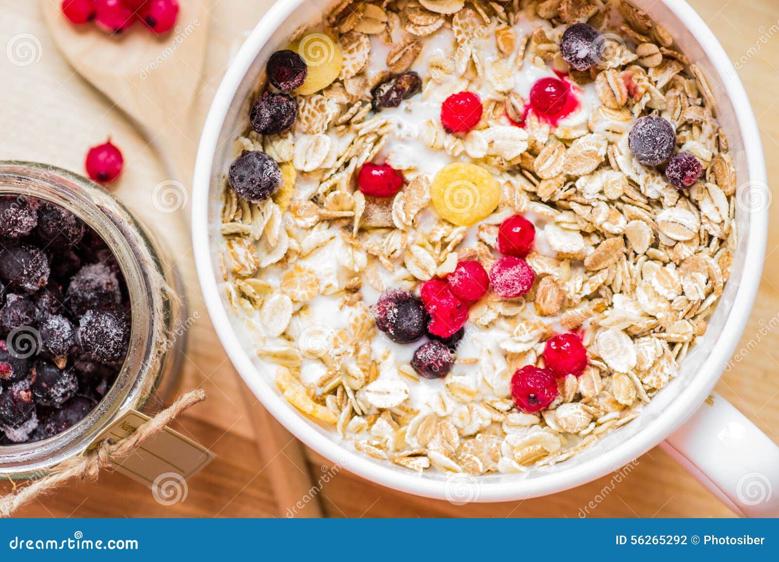 Bowl of Muesli with Currants Top View Stock Photo - Image of natural ...