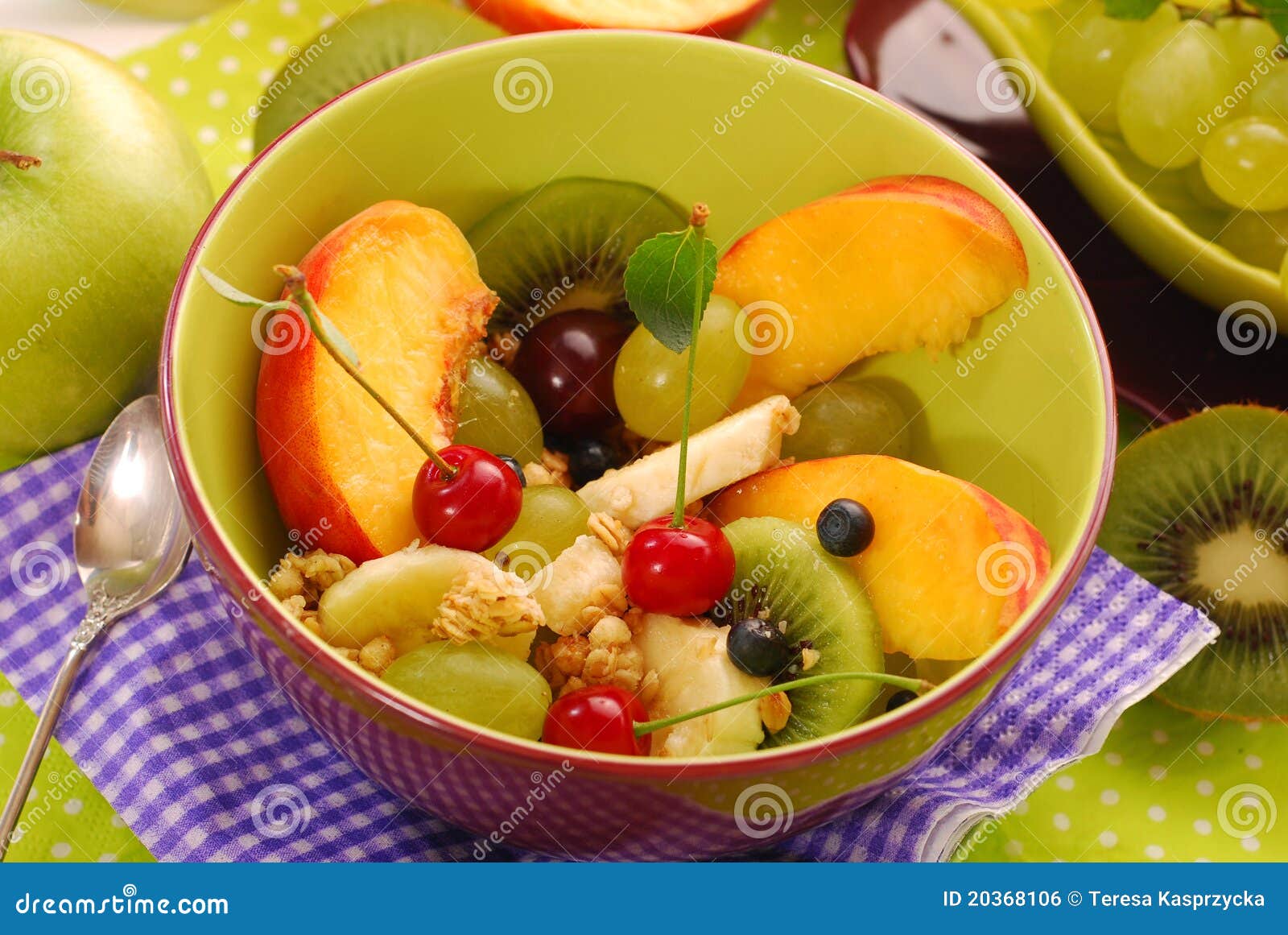 Bowl of muesli with fruits stock photo. Image of banana - 20368106