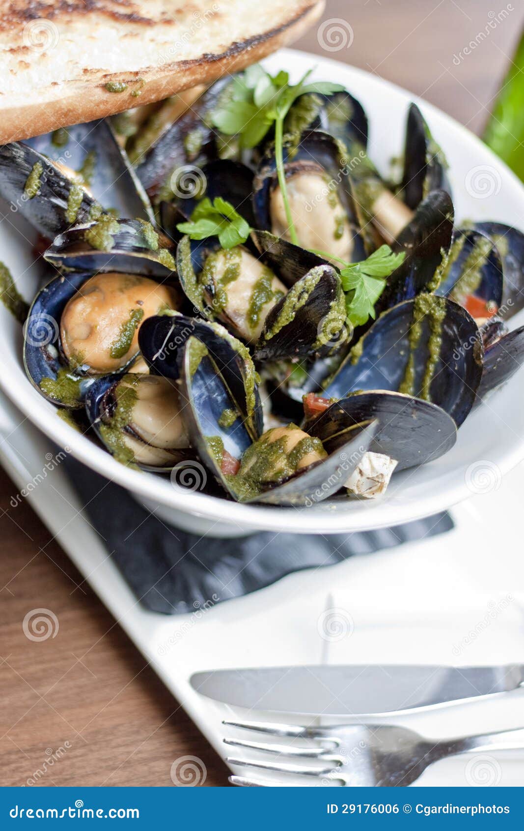 Bowl of Mussels stock photo. Image of beer, bottle, detail - 29176006