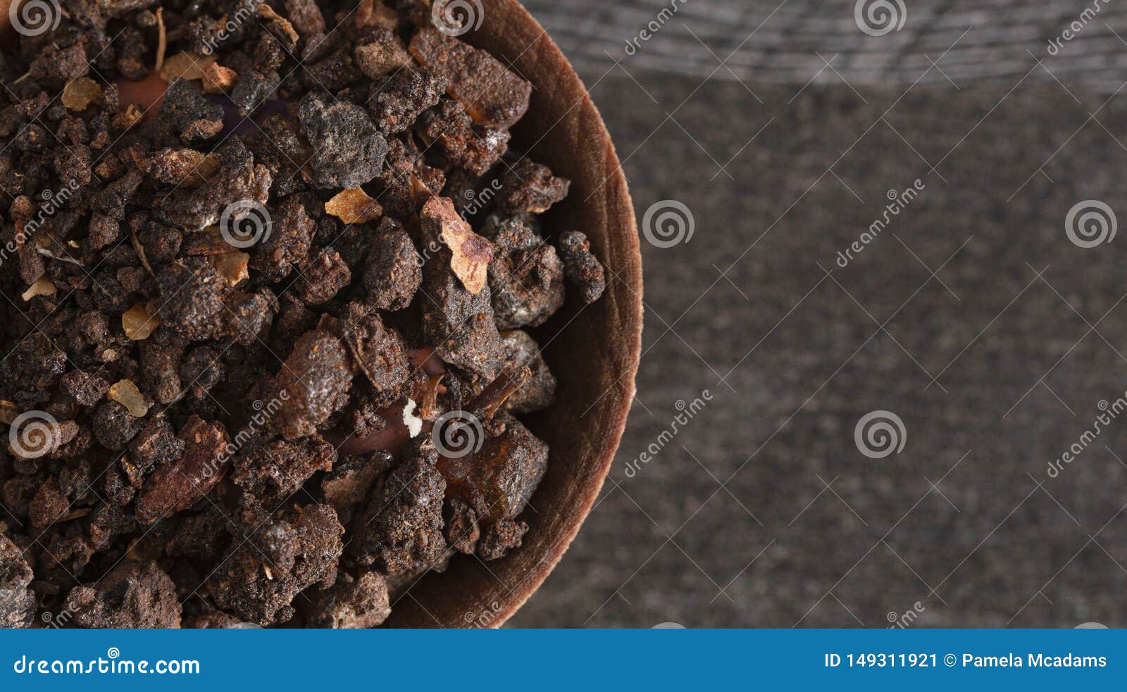 Bowl of Myrrh on a Dark Wood Table Stock Image - Image of incense, dark ...