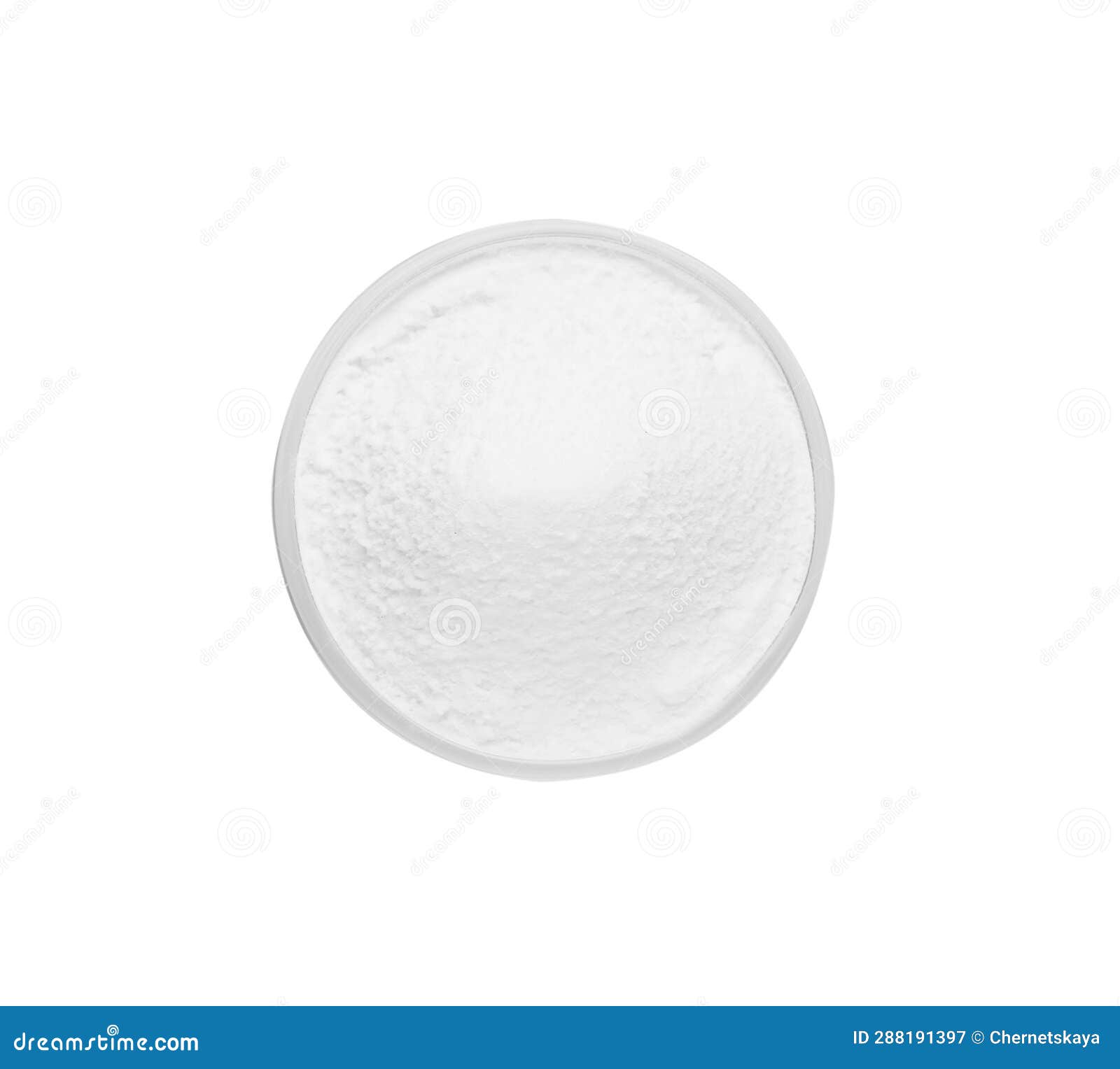Bowl of Natural Starch Isolated on White, Top View Stock Image - Image ...