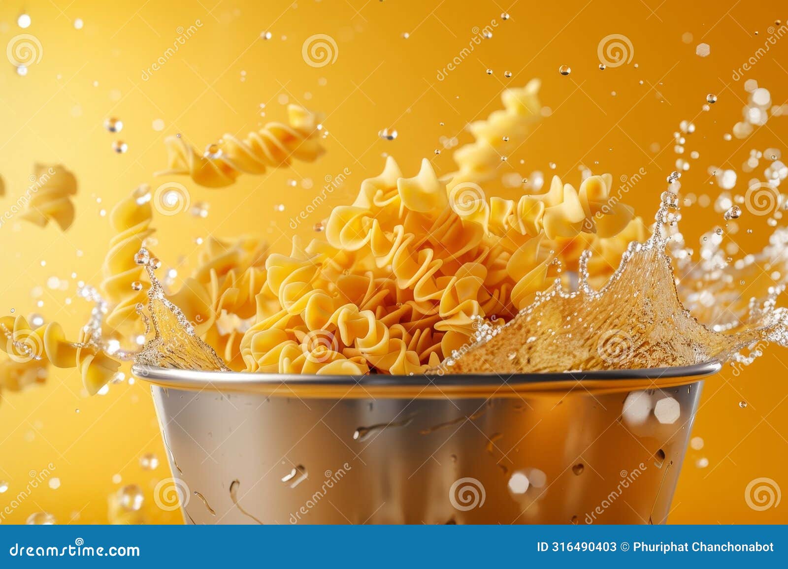 Bowl of Noodles is Splashing in Water with Generative AI Stock Image ...