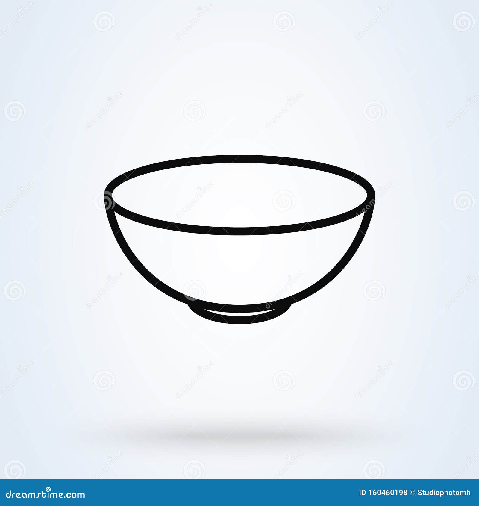Bowl Outline Simple Vector Modern Icon Design Illustration Stock Vector ...