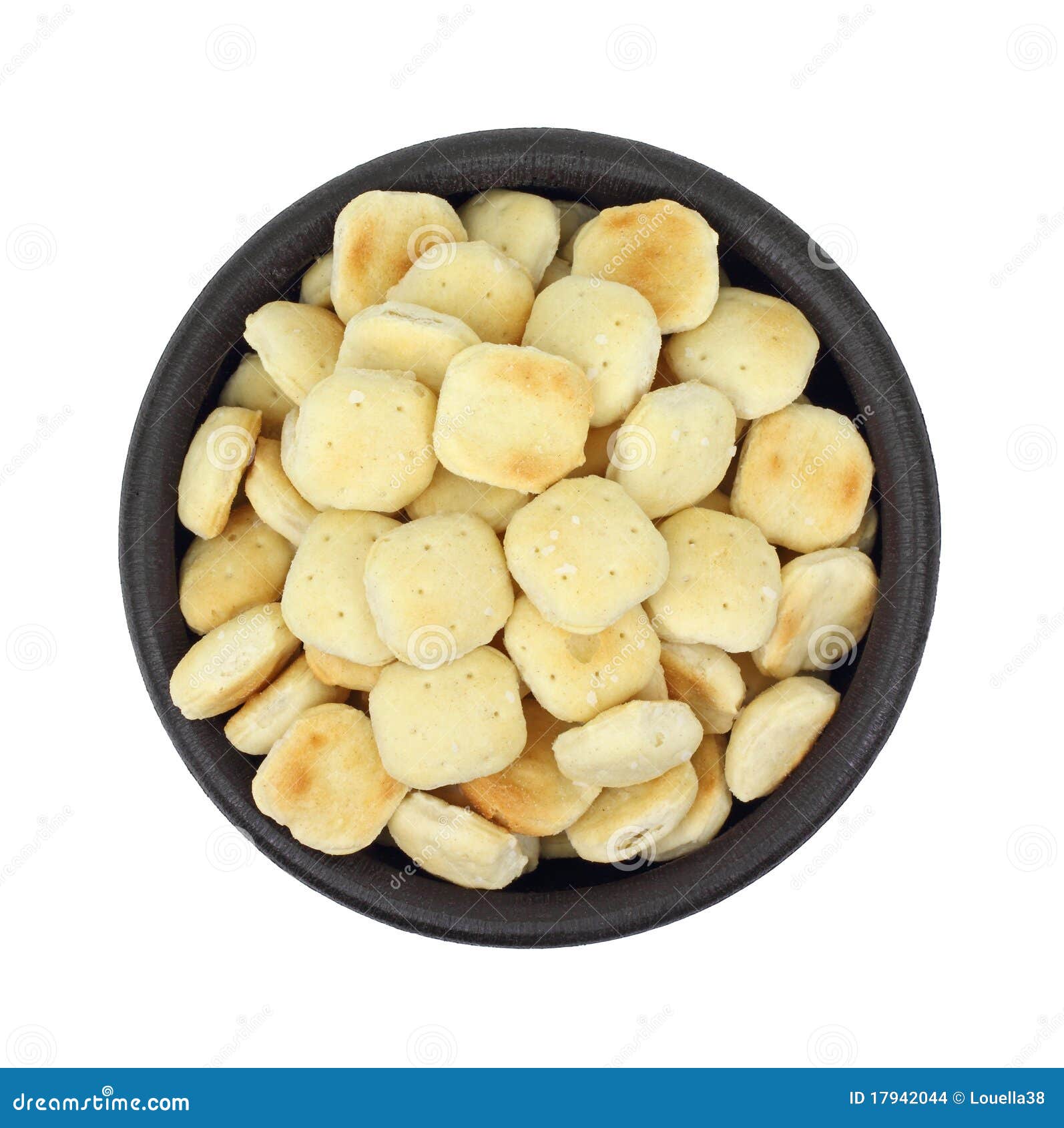 Bowl of Oyster Crackers Overhead View Stock Photo - Image of addition ...