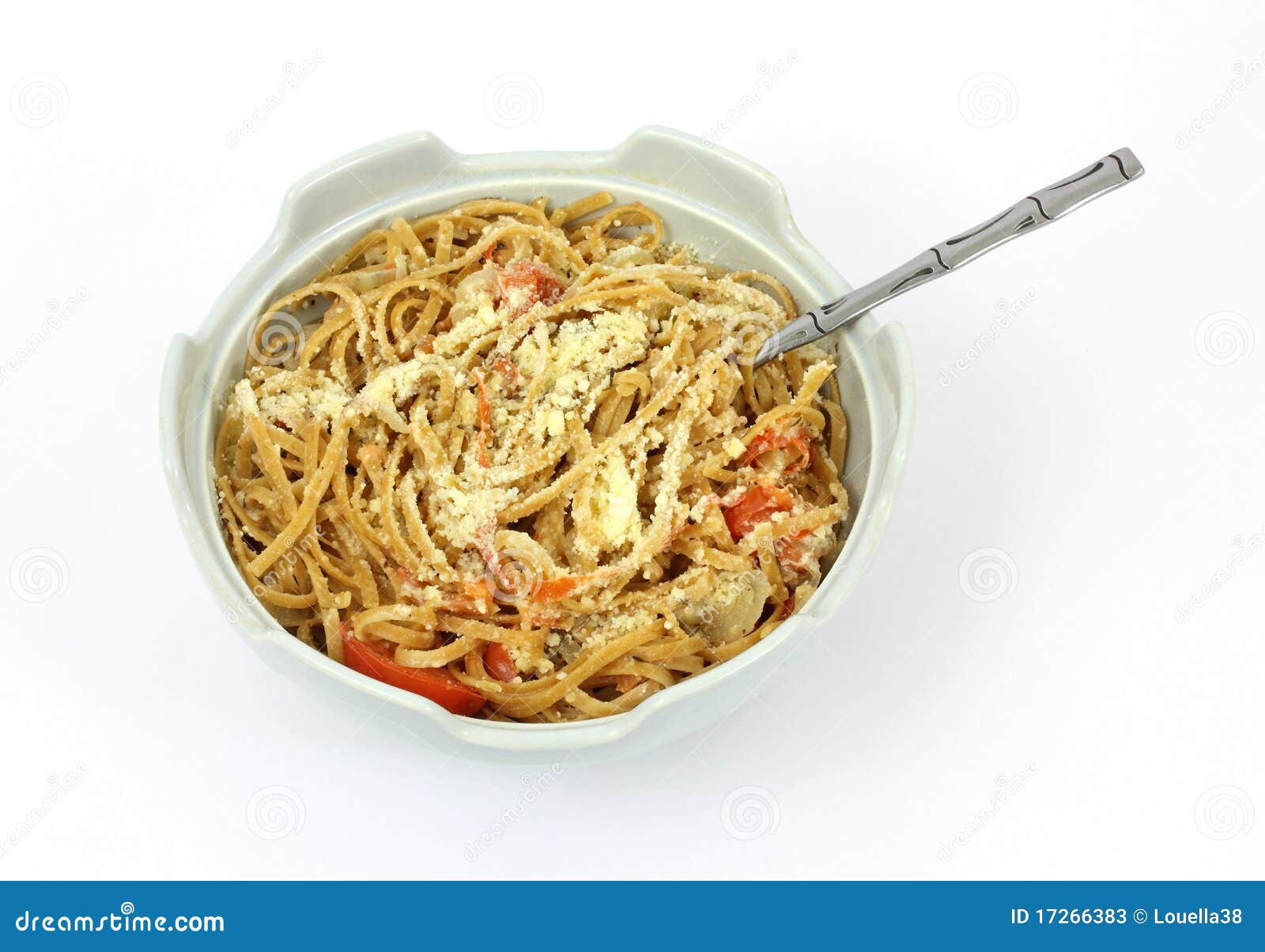 Bowl Pasta and Fork Overhead View Stock Image - Image of sliced ...