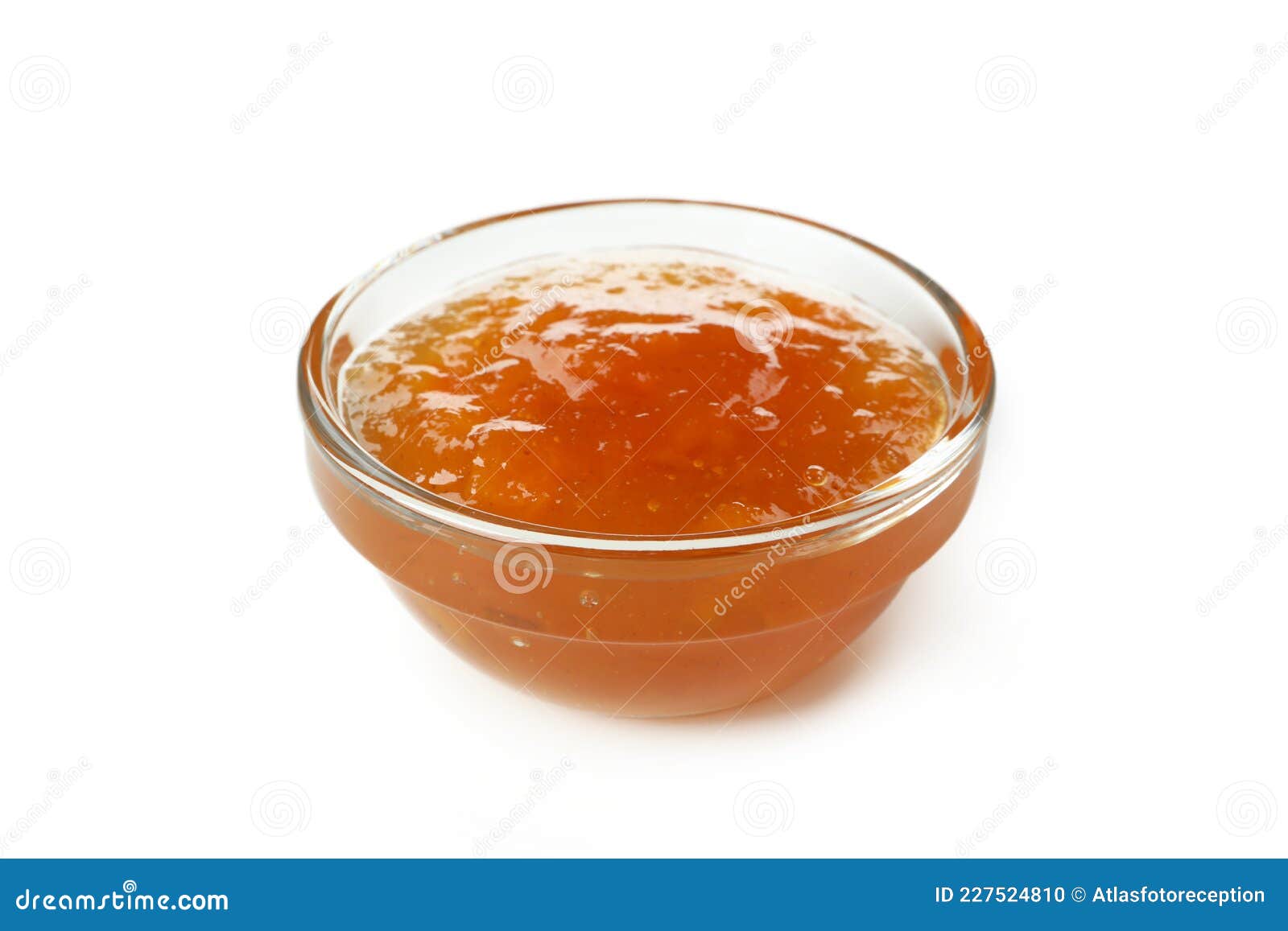 Bowl of Peach Jam Isolated on White Background Stock Photo - Image of ...