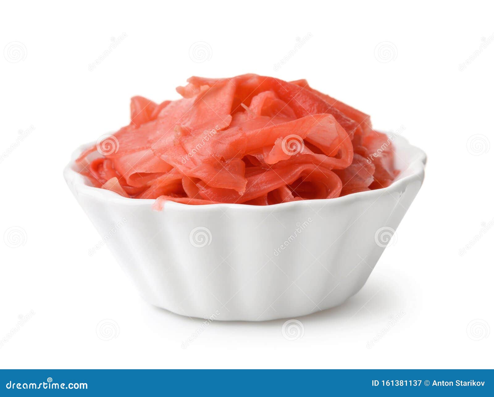 Pickled Sliced Ginger Isolated On White Background. Stock Photography ...