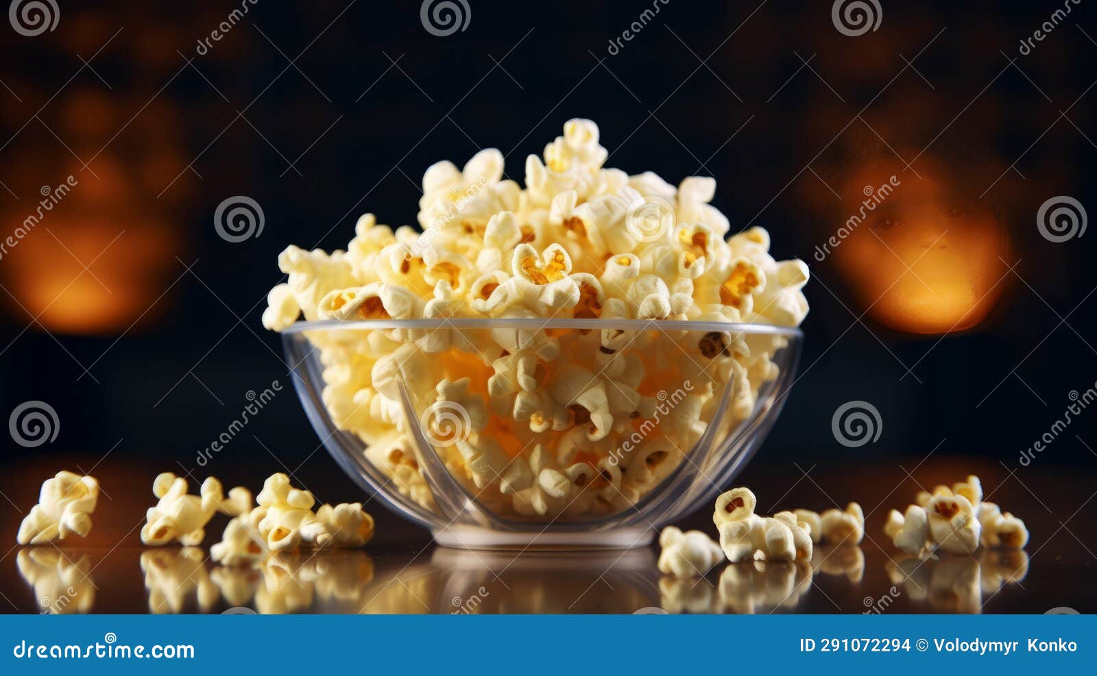 A Bowl of Popcorn on a Table Stock Photo - Image of popcorn, delicious ...