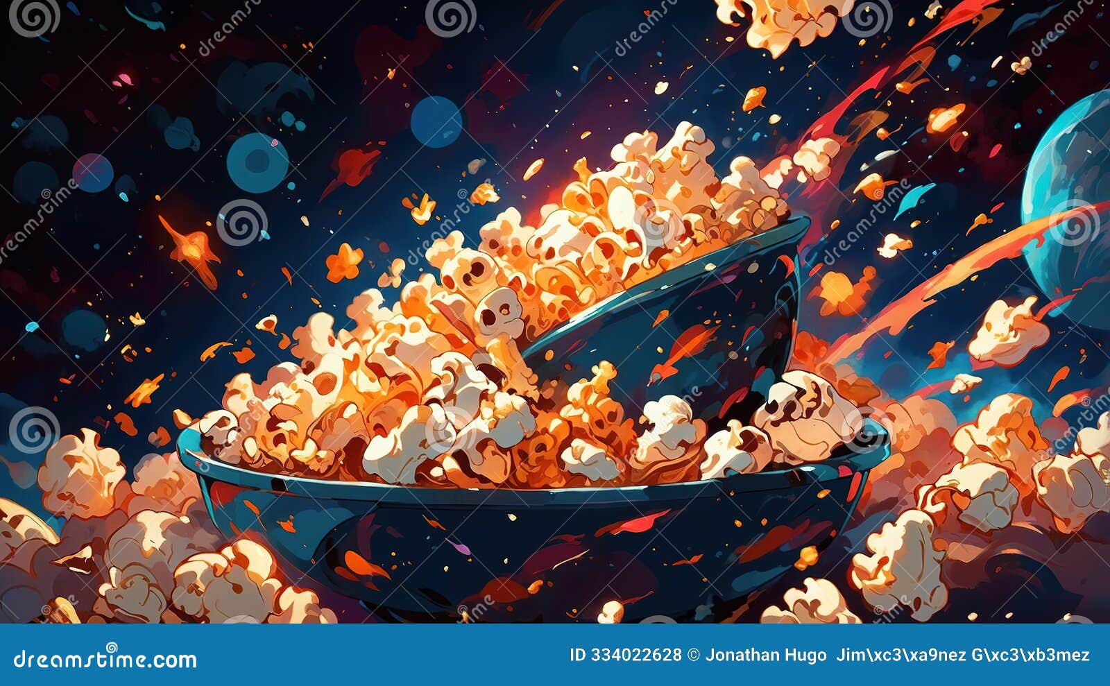 Ai Psychedelic Colored Popcorn Stock Illustration - Illustration of ...