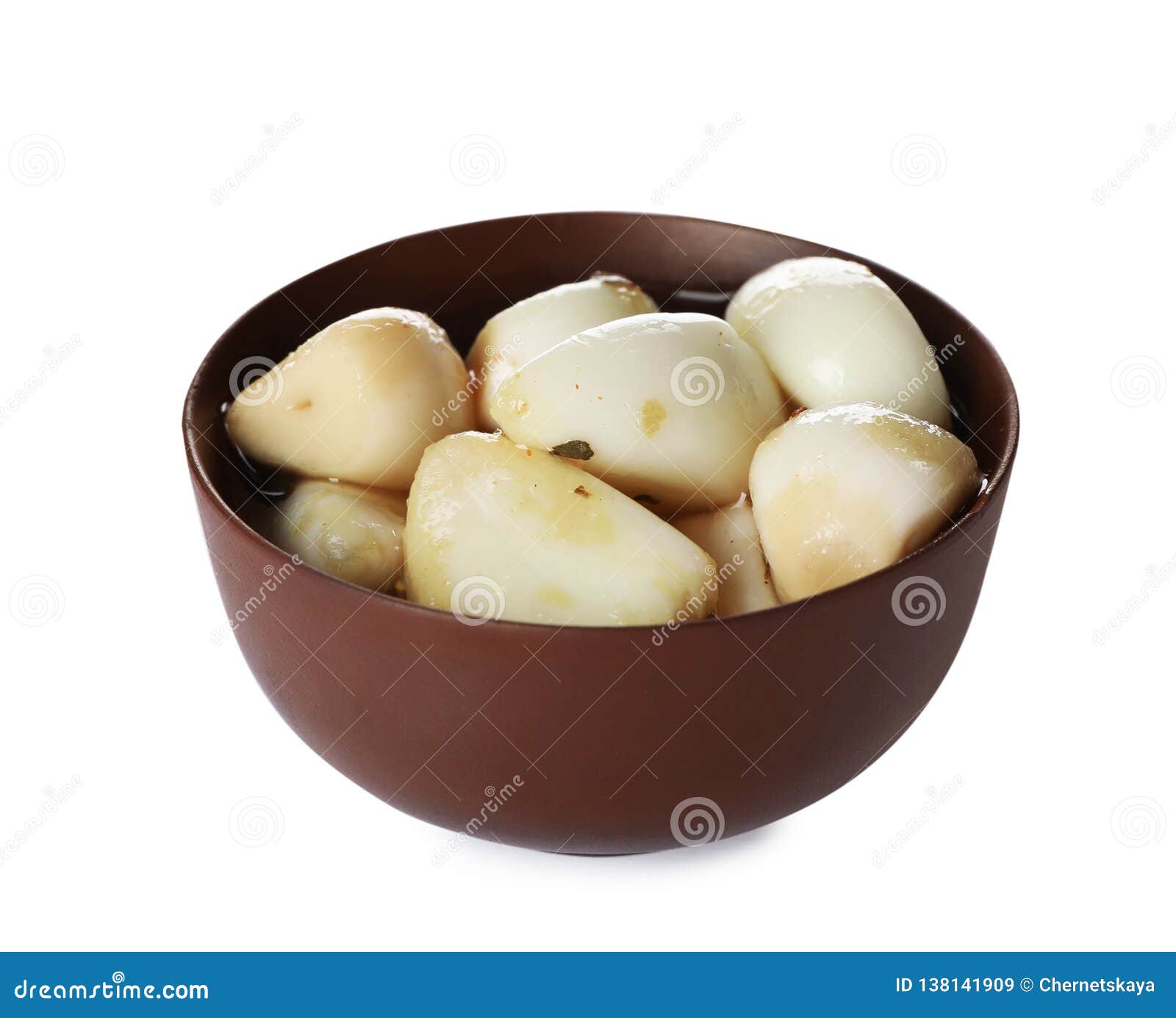 Bowl with preserved garlic stock image. Image of ingredient - 138141909