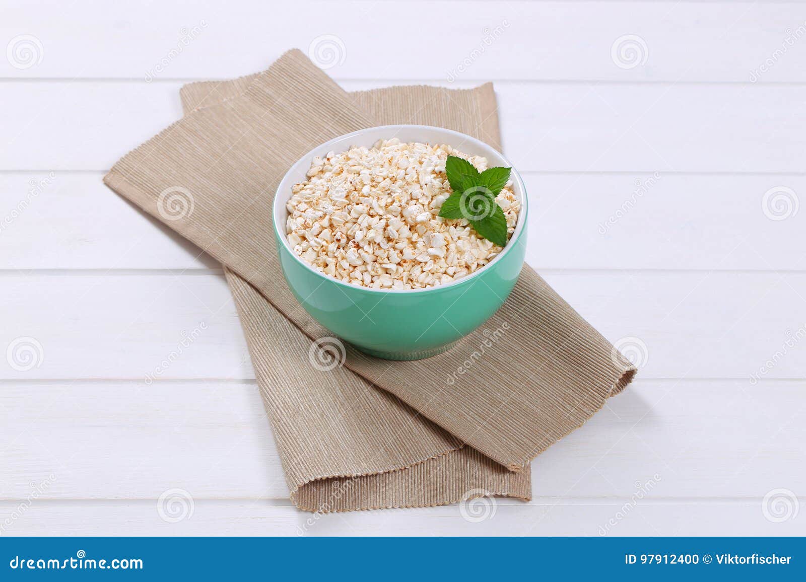 Bowl of puffed buckwheat stock photo. Image of popped - 97912400