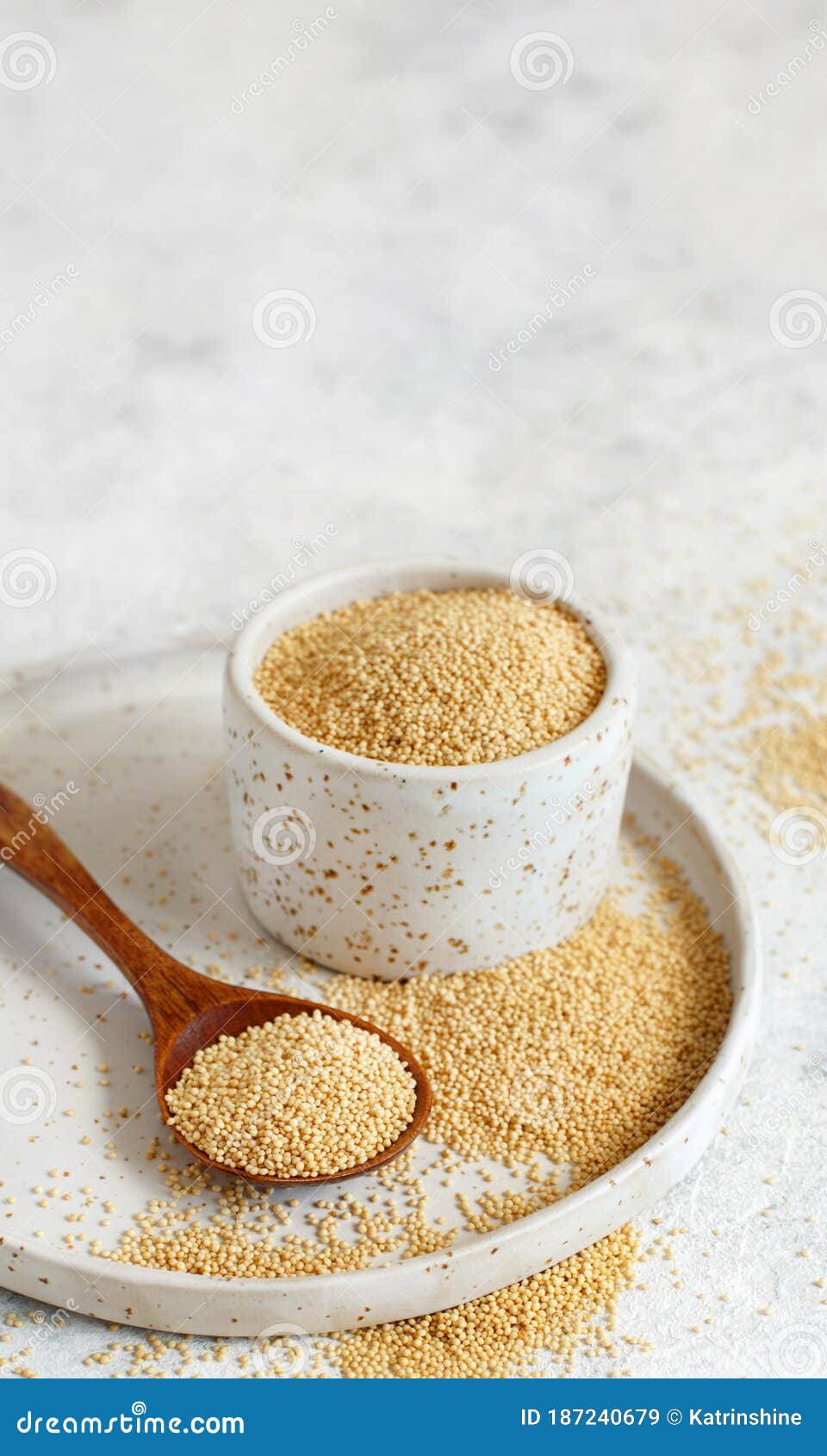 Bowl of Raw Amaranth Grain with a Spoon Stock Image - Image of food ...