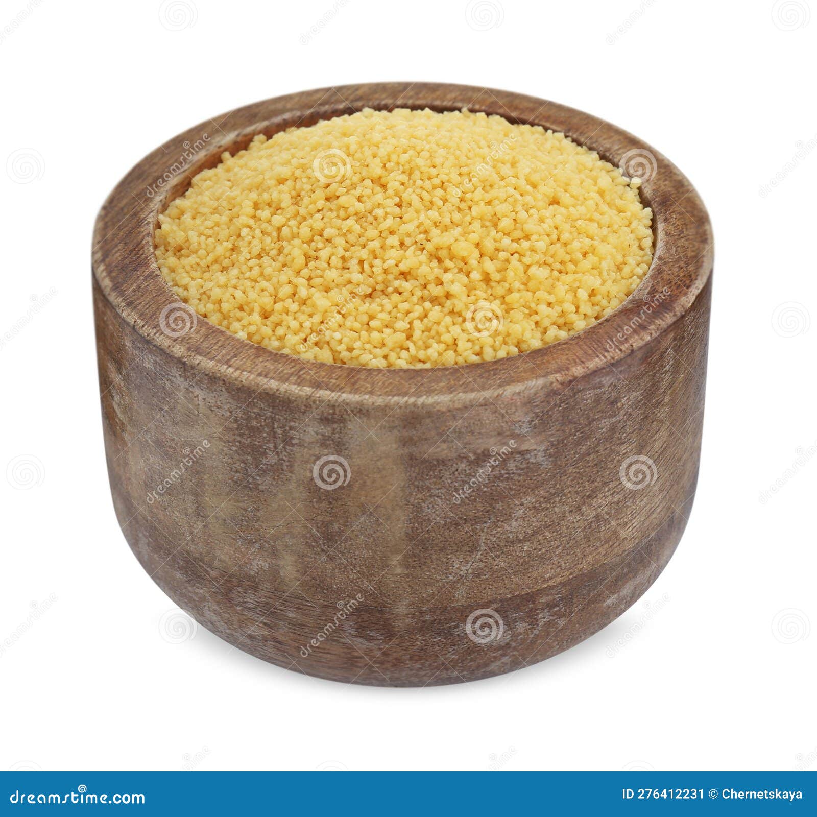 Bowl of Raw Couscous Isolated on White Stock Image - Image of object ...