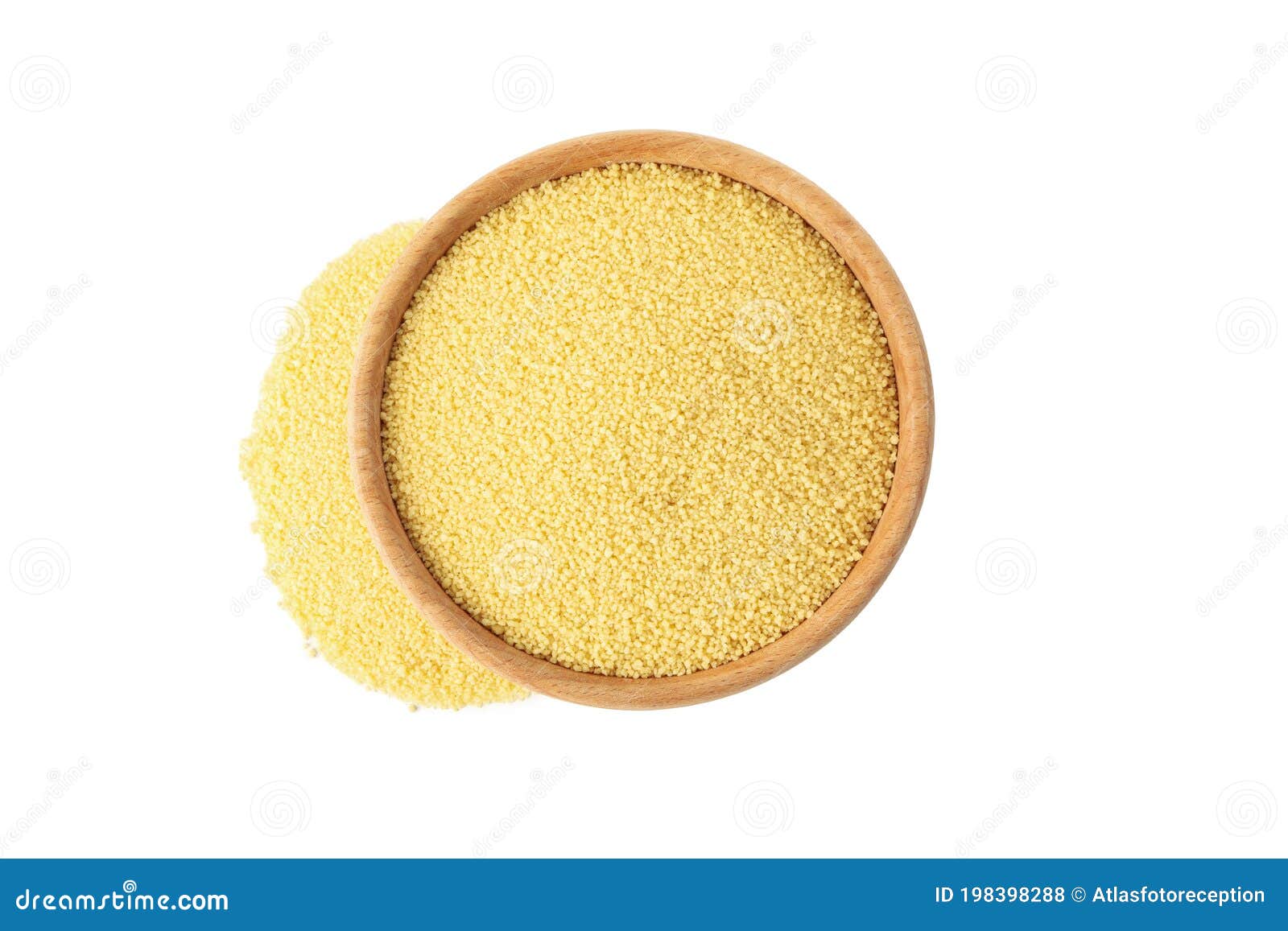 Bowl with Raw Couscous Isolated on White Background Stock Photo - Image ...