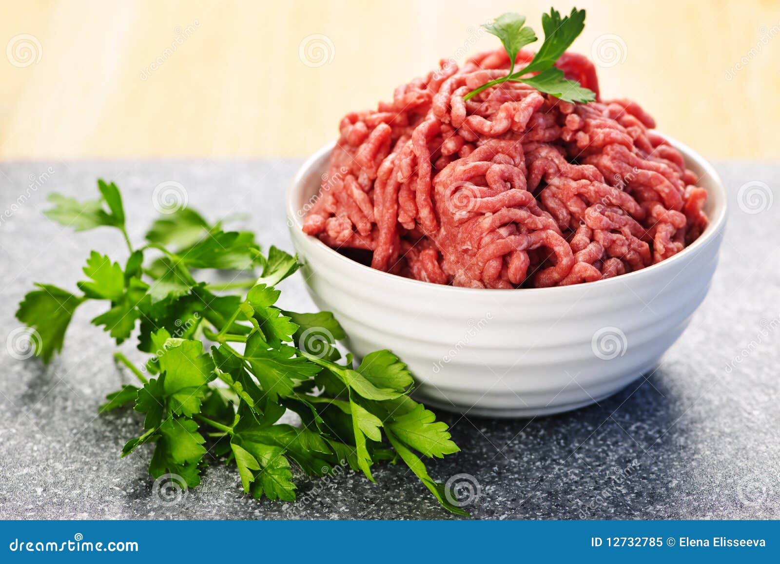 Bowl of raw ground meat stock image. Image of ground - 12732785