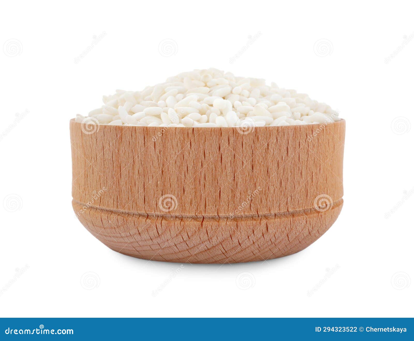 Bowl with Raw Rice Isolated on White Stock Photo - Image of object ...