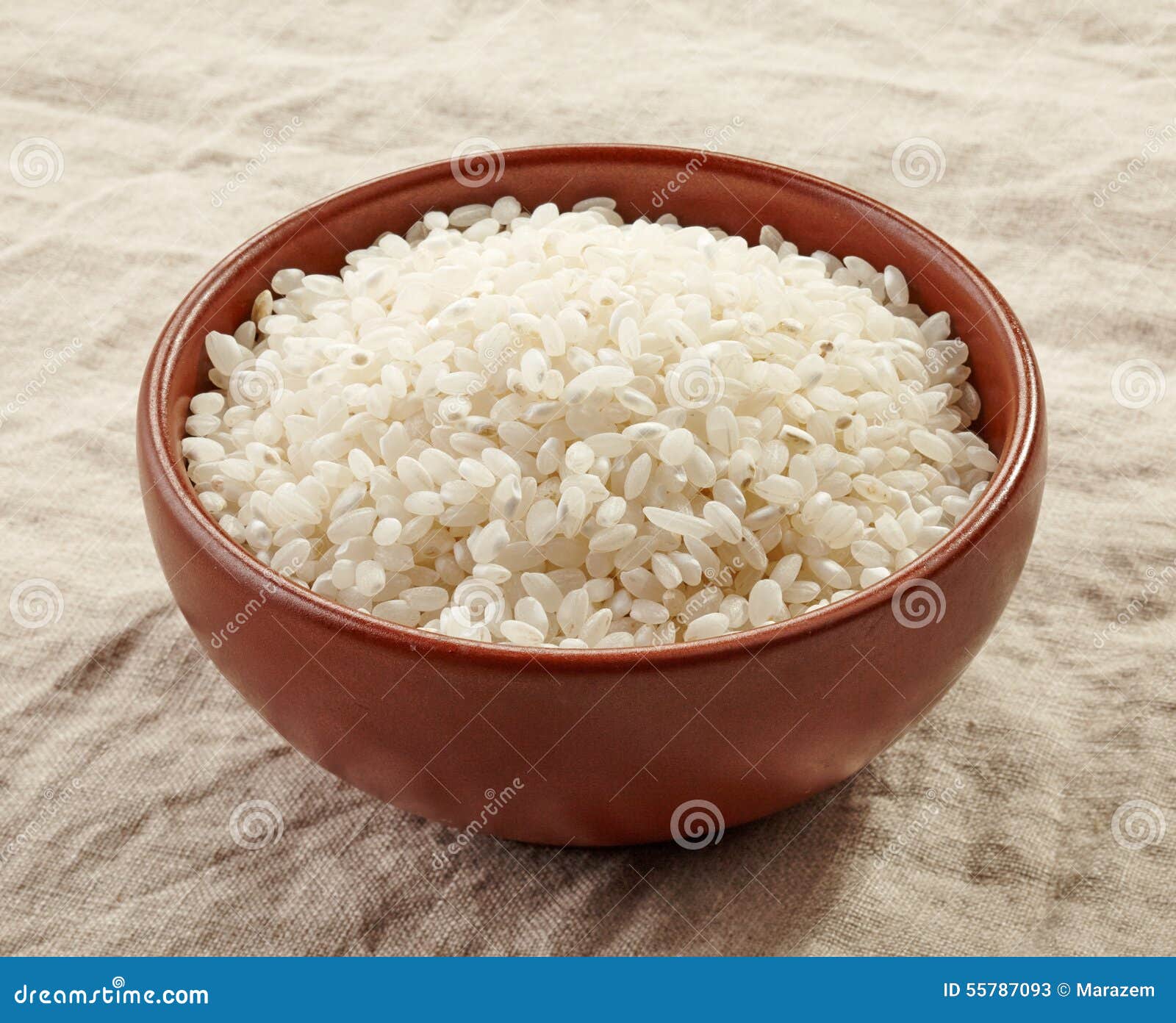 Bowl of raw round rice stock image. Image of dietary - 55787093