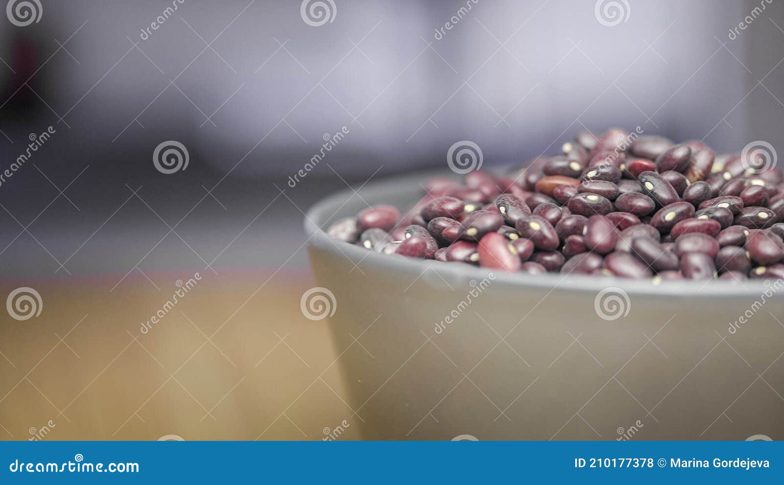 A Bowl of Red Beans on a Table on a Blurred Background of a Window ...