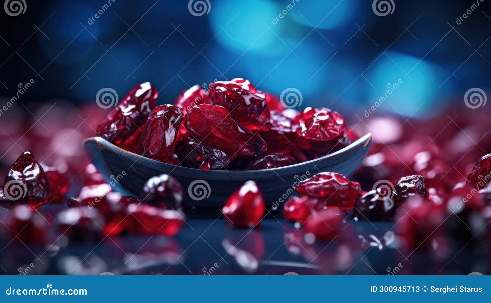 A Bowl of Red Berries on a Table with Other Objects, AI Stock ...
