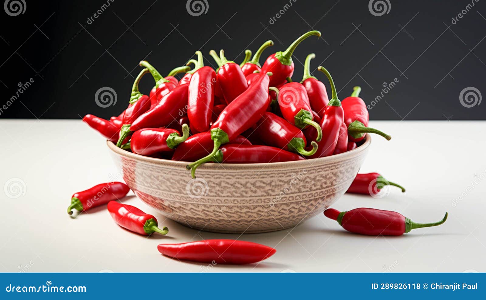 A Bowl of Red Chili Peppers Sits on a White Cloth Stock Illustration ...