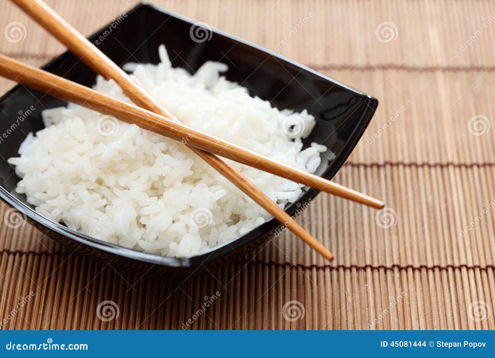 Bowl of Rice with Chopsticks Stock Photo - Image of chopsticks, organic ...