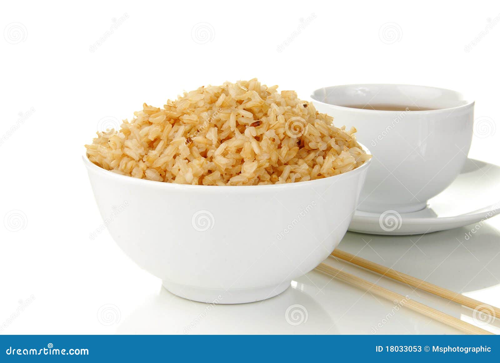 Bowl of rice with tea stock image. Image of chinese, saucer - 18033053