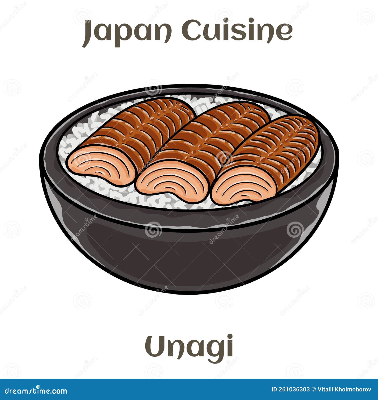 Unagi Kabayaki Icon, Cartoon Style | CartoonDealer.com #95714461