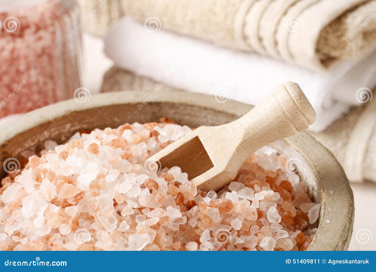 Bowl of rose sea salt stock image. Image of cosmetic - 51409811