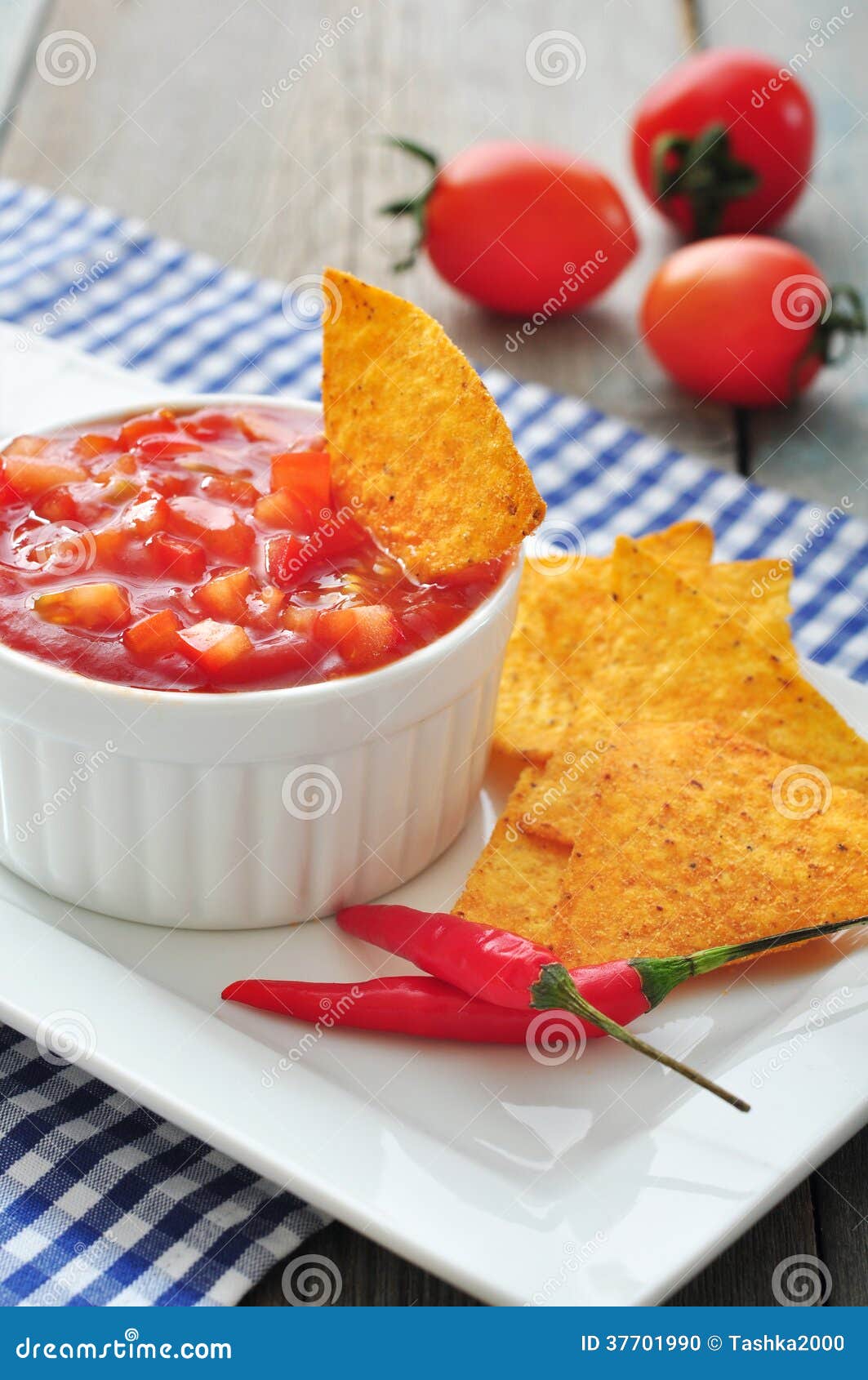 Bowl of Salsa with Tortilla Chips Stock Photo - Image of corn, food ...