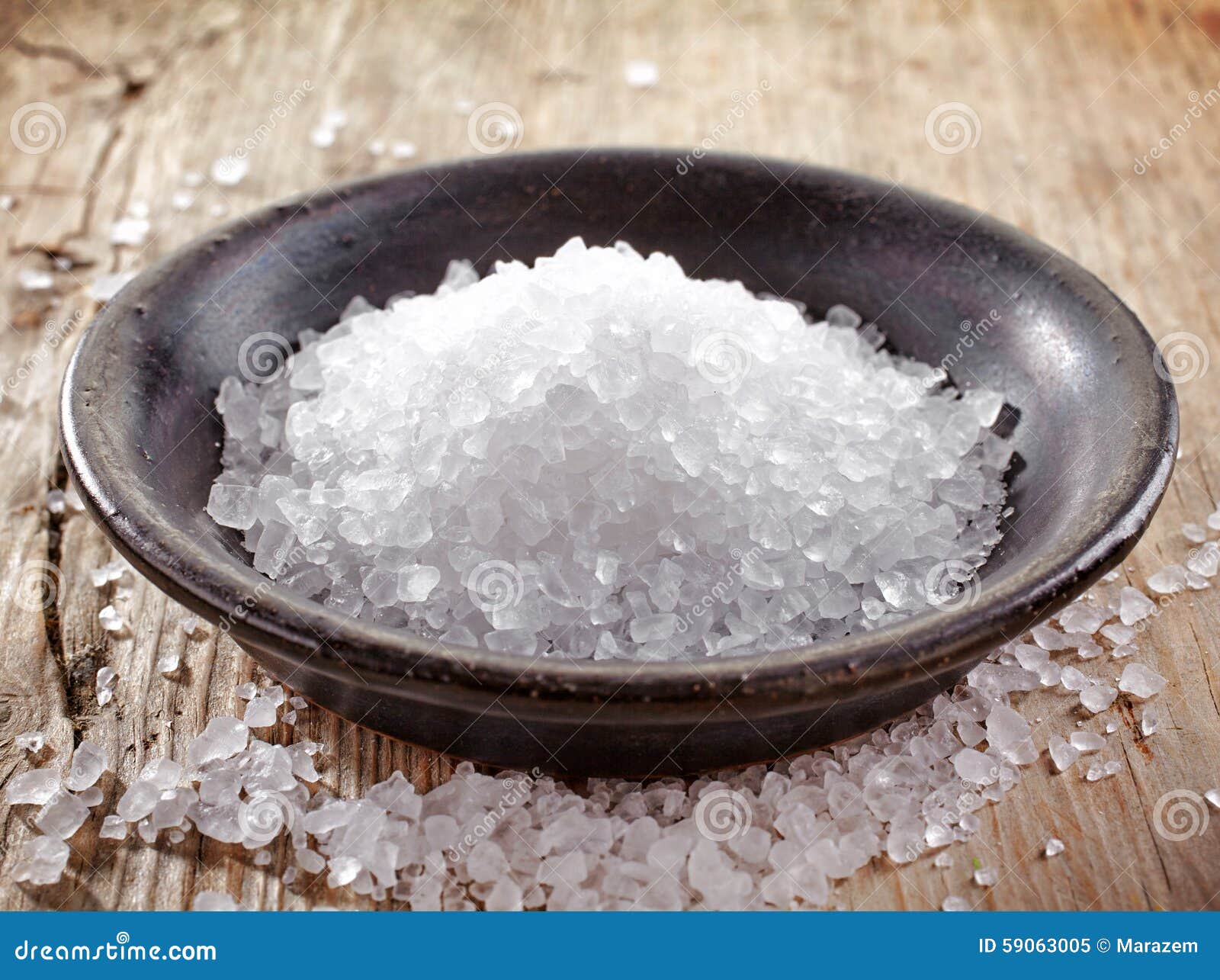 Bowl of sea salt stock image. Image of treatment, food - 59063005