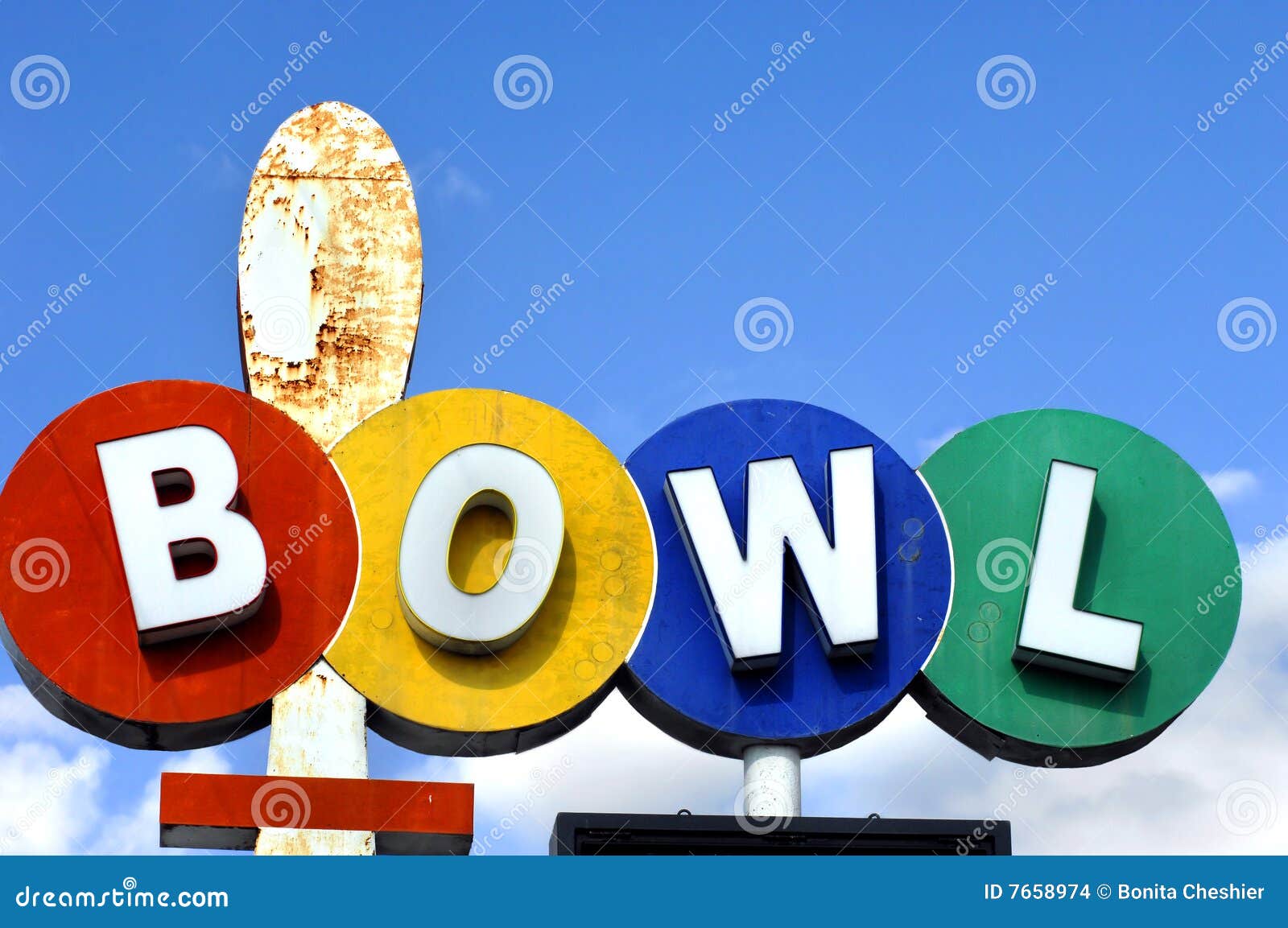 Bowl Sign stock photo. Image of rusting, tall, sunny, alpha - 7658974