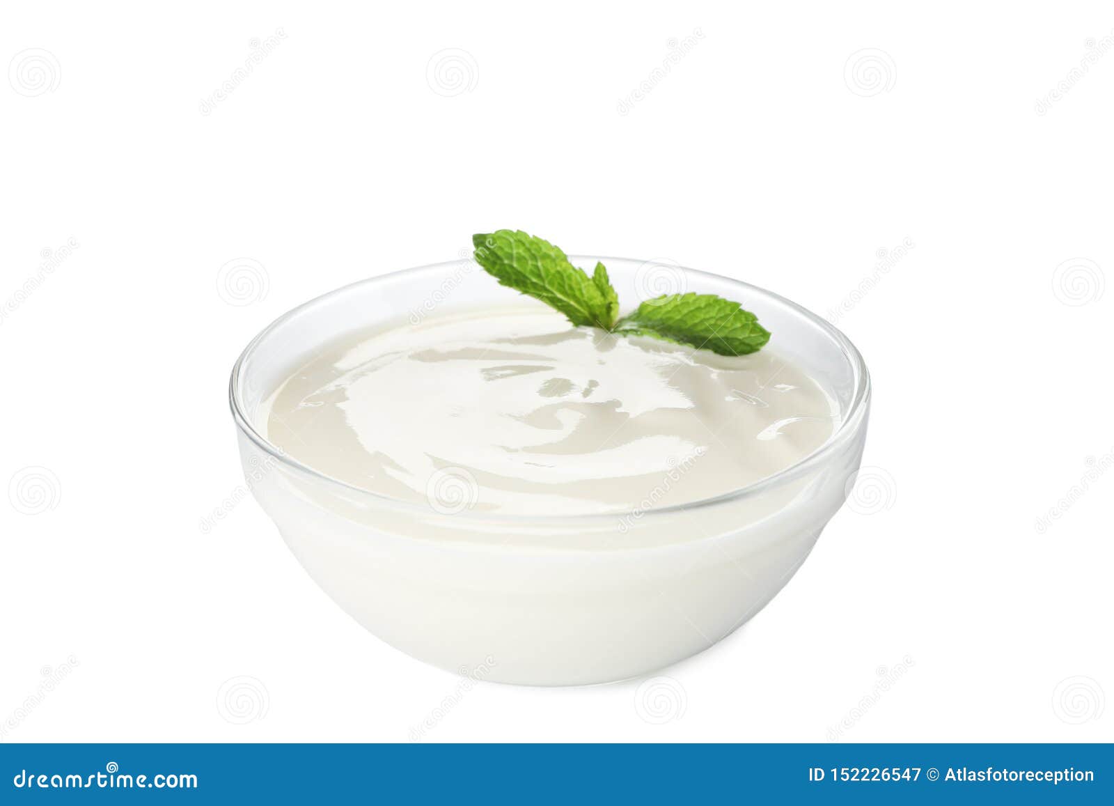 Bowl of Sour Cream Yogurt Isolated Stock Image - Image of delicious ...