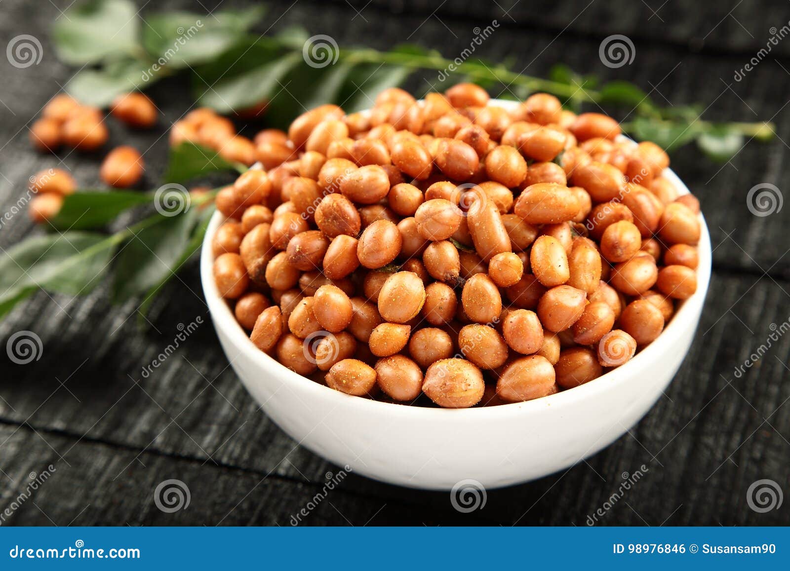 Indian Snack Spicy Coated Peanuts. Stock Photo - Image of indian ...