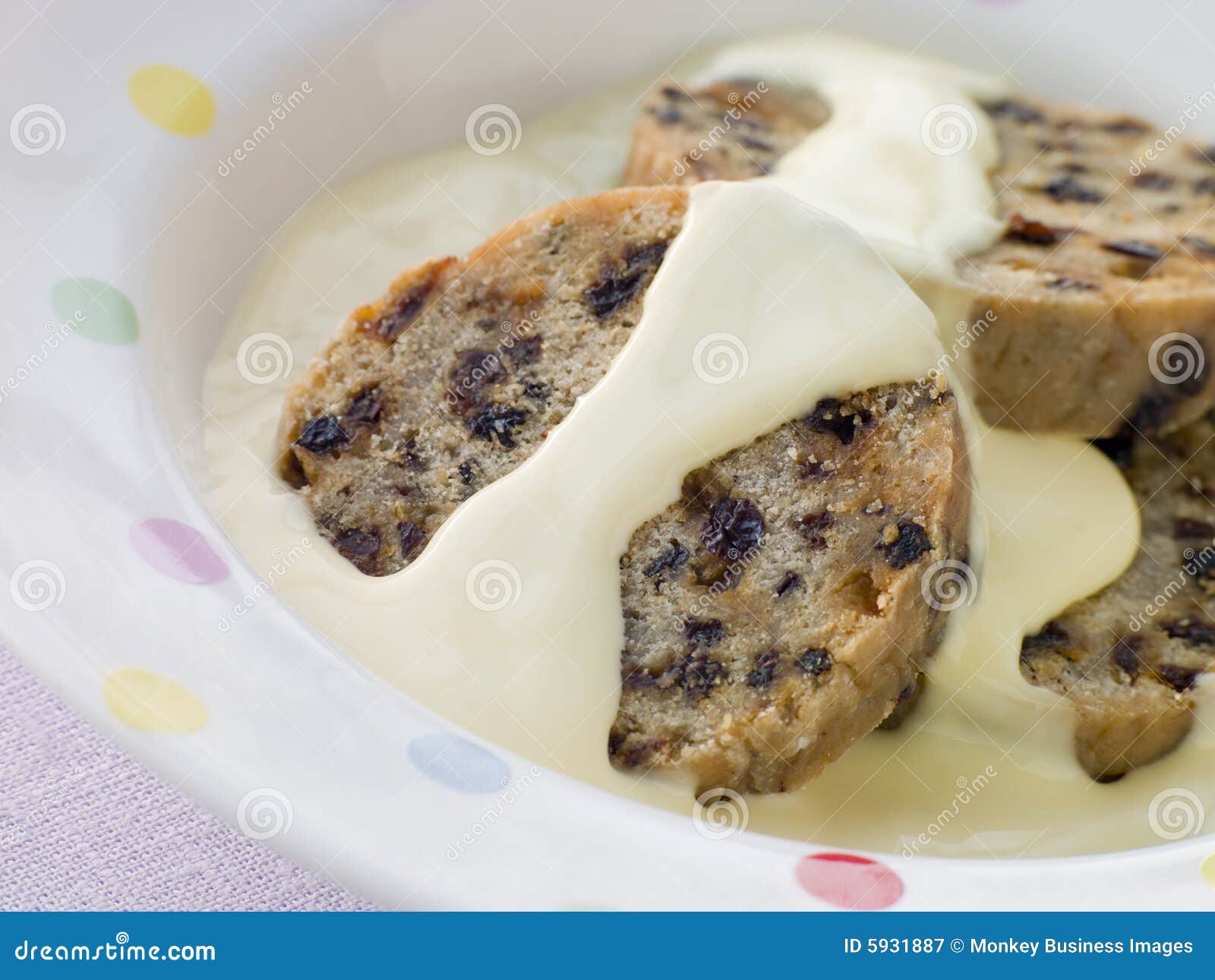 Bowl of Spotted with Custard Stock Image - Image of sweet, dessert: 5931887